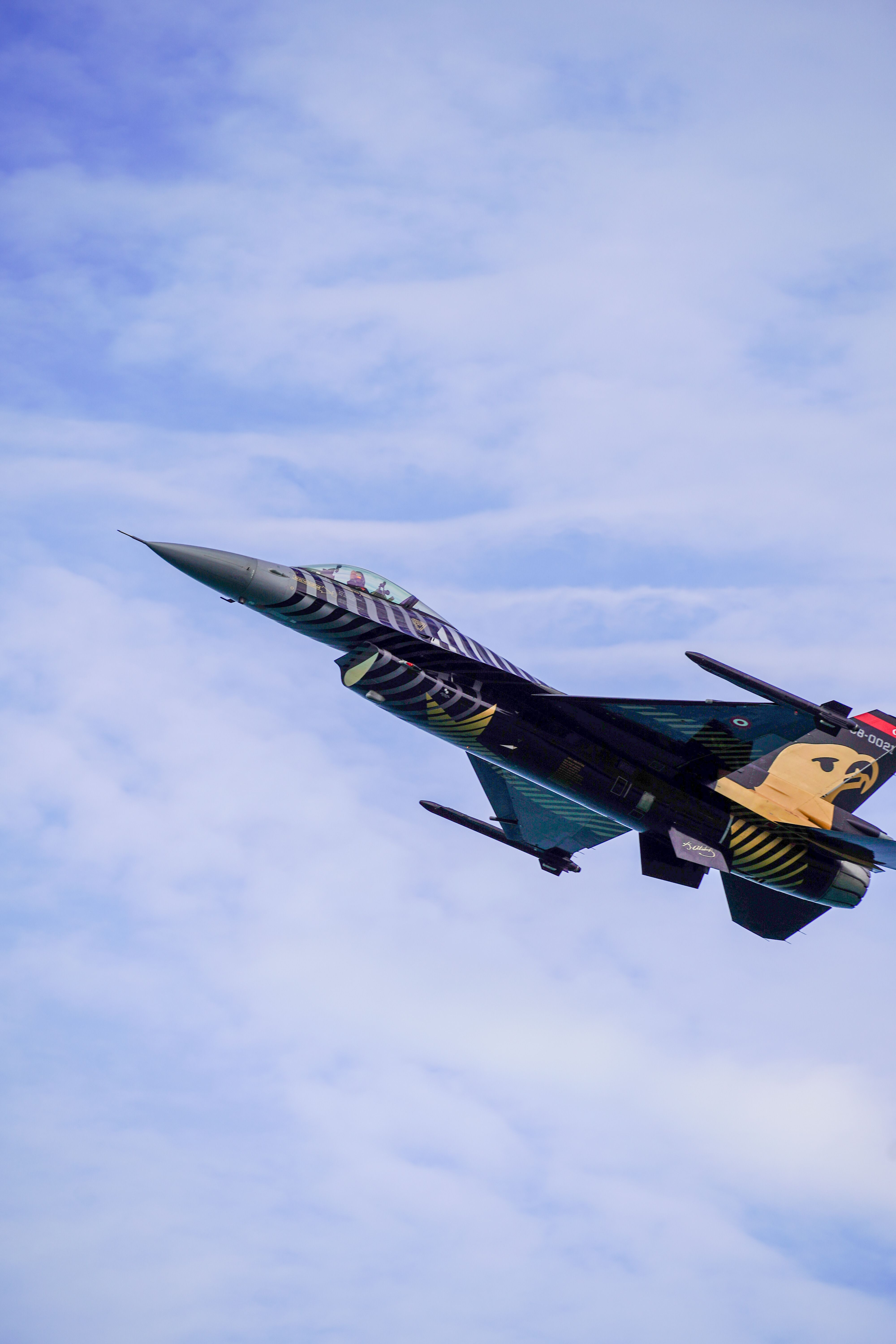 F-16 SoloTurk Flying in Sky · Free Stock Photo