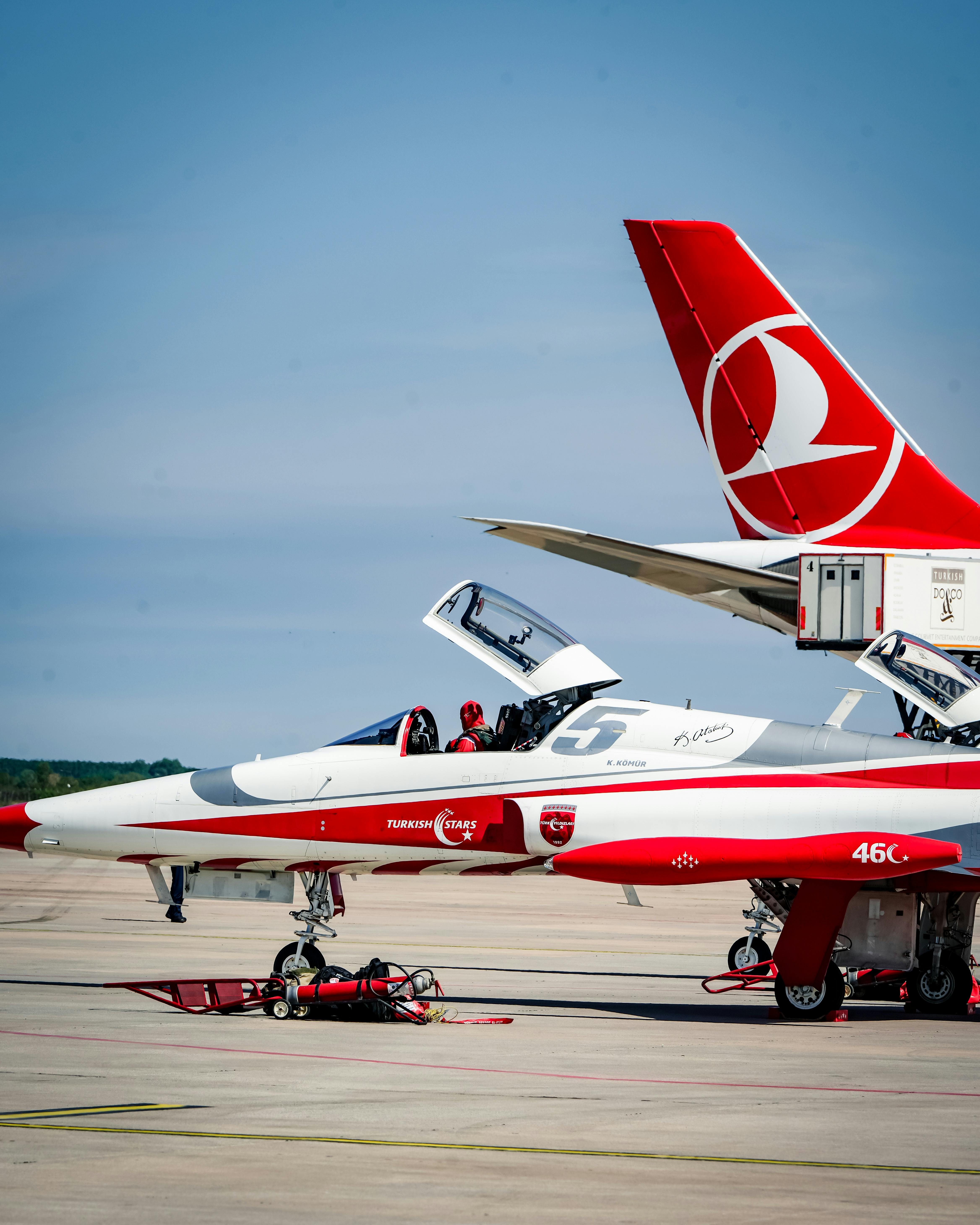 Turkish Stars Airplane at Airport · Free Stock Photo