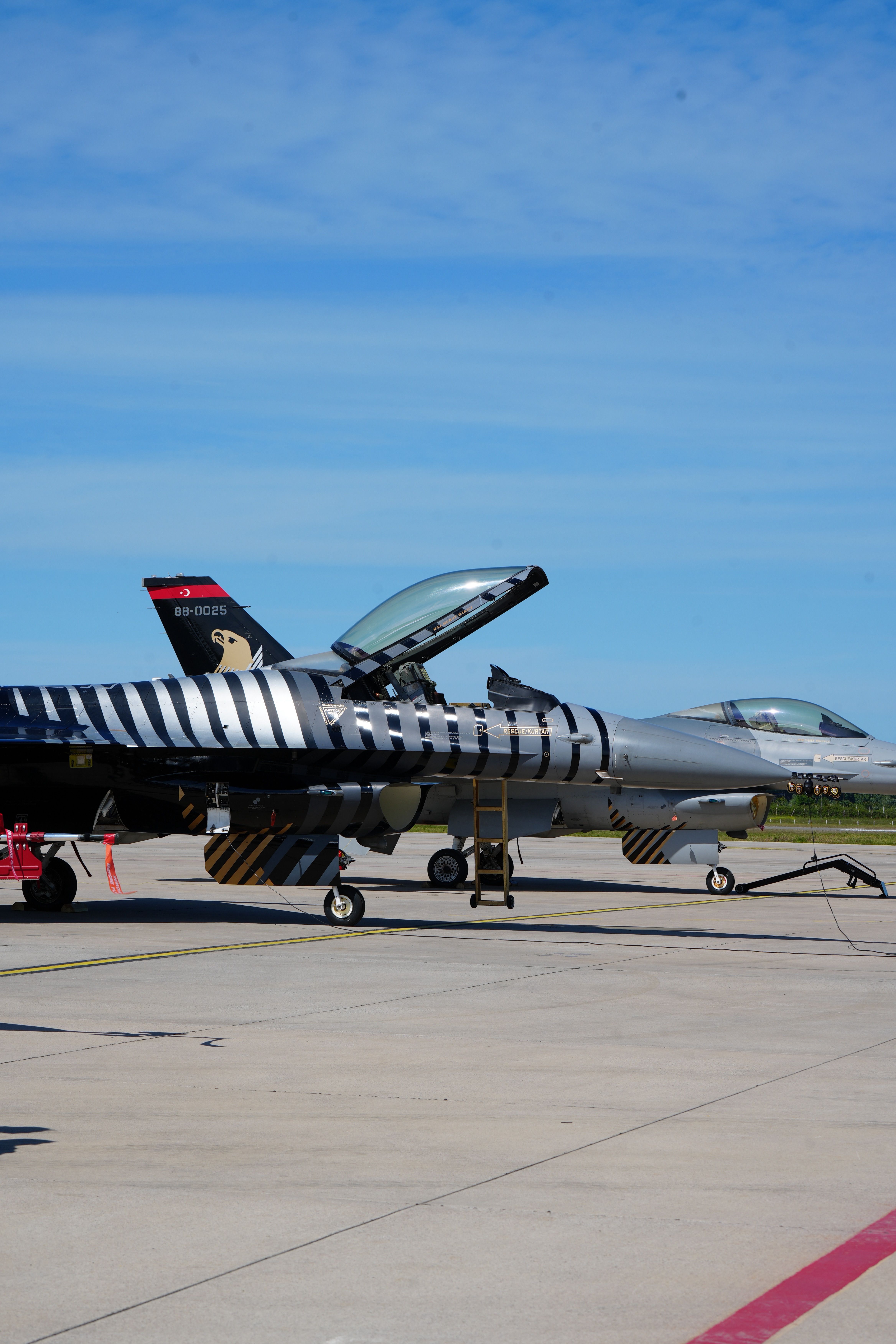 Front View of Fighter Jet on Runway Display · Free Stock Photo