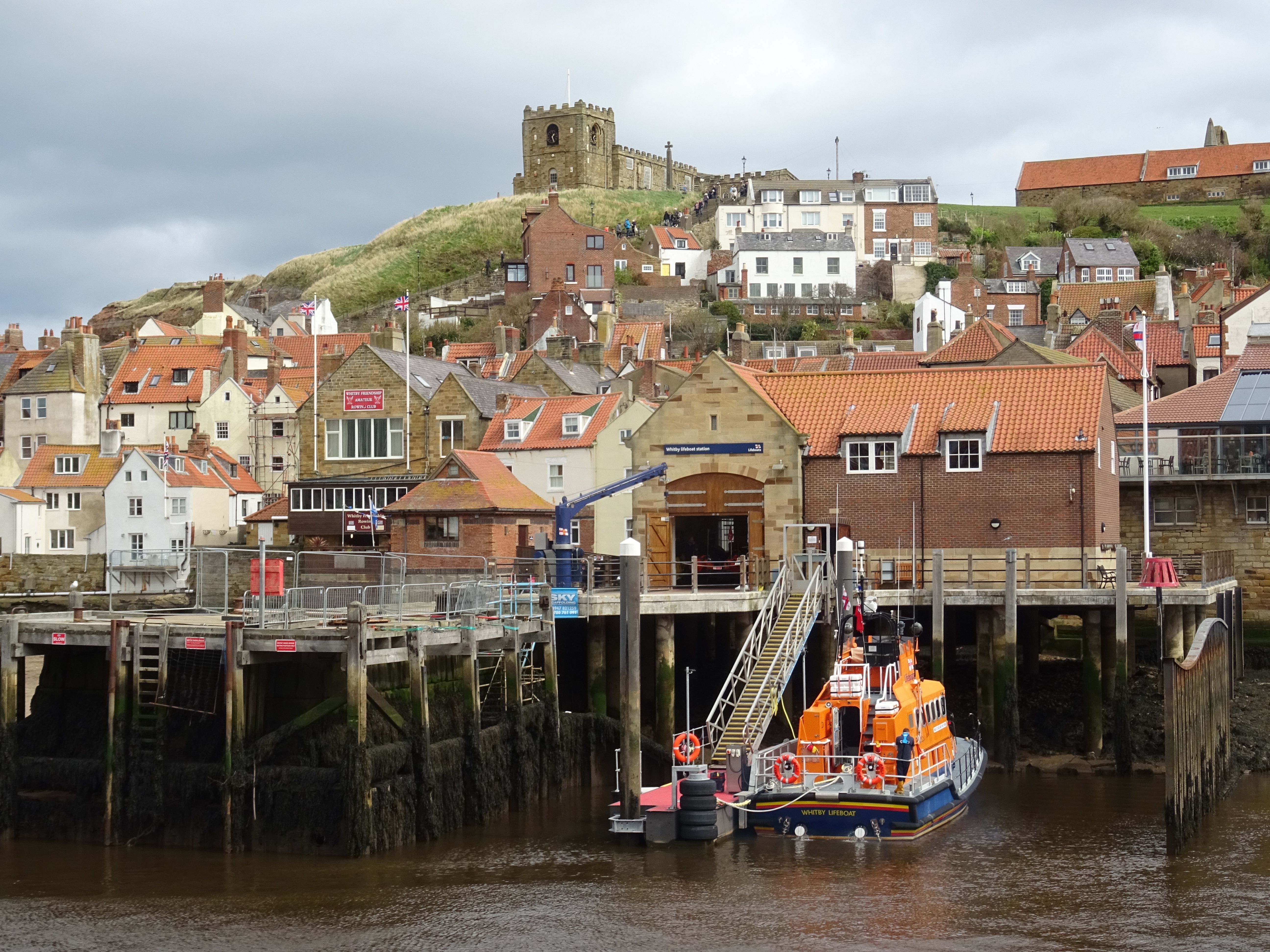 Waterfront View of Whitby Lifeboat Station in North Yorkshire, UK ...