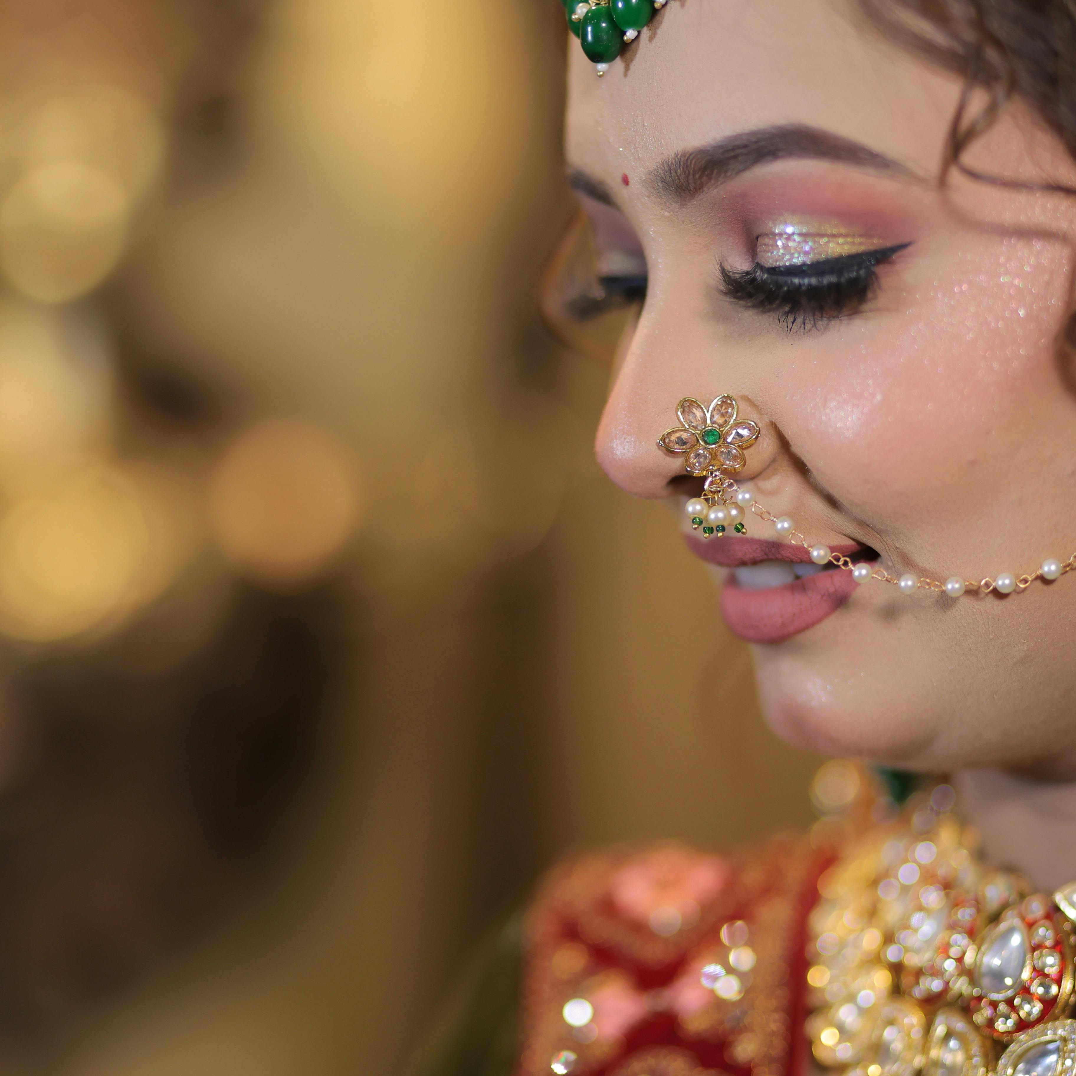 Close-up of the Brides Traditional Nath Nose Ring · Free Stock Photo