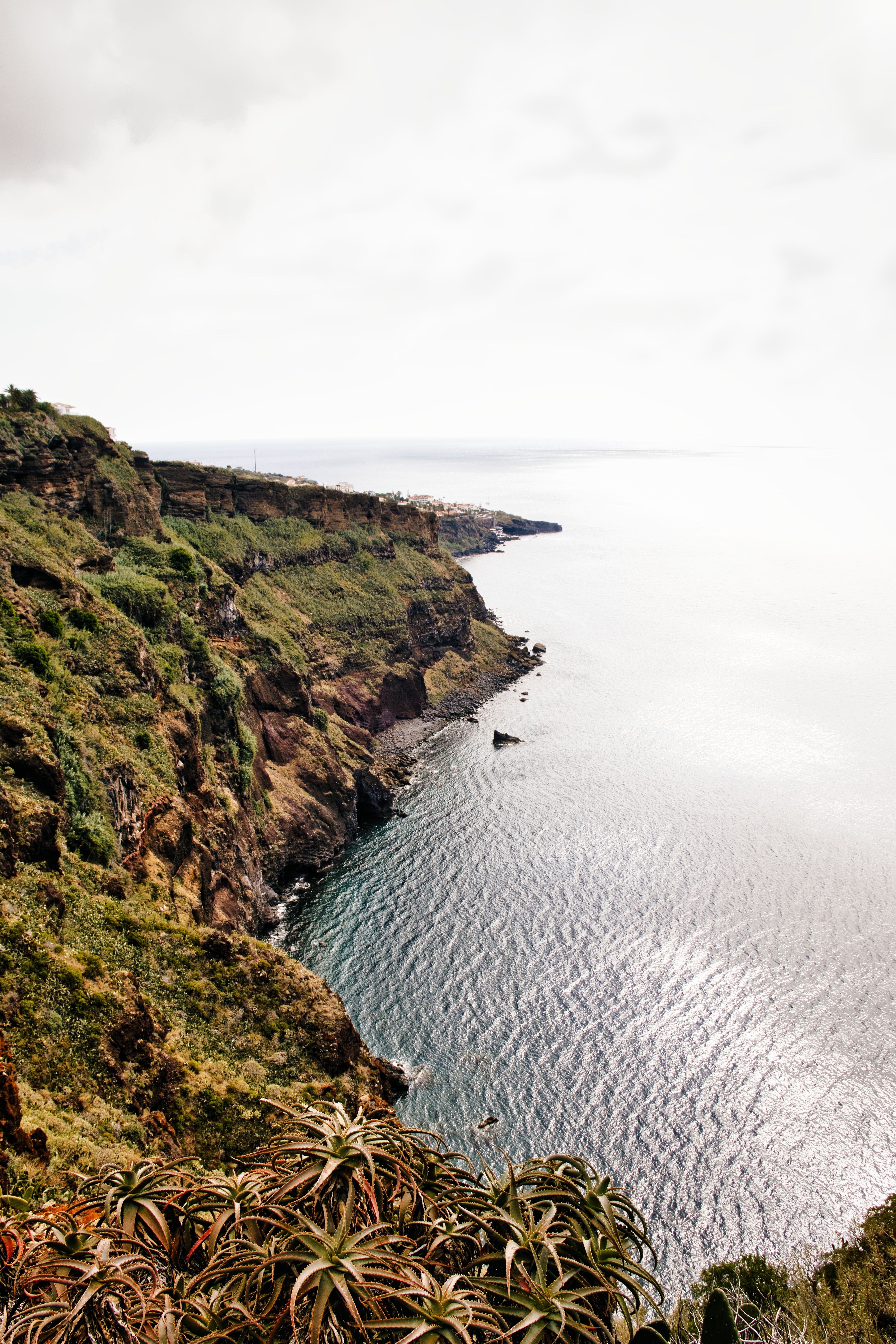 A view of the ocean and cliffs from a cliff · Free Stock Photo