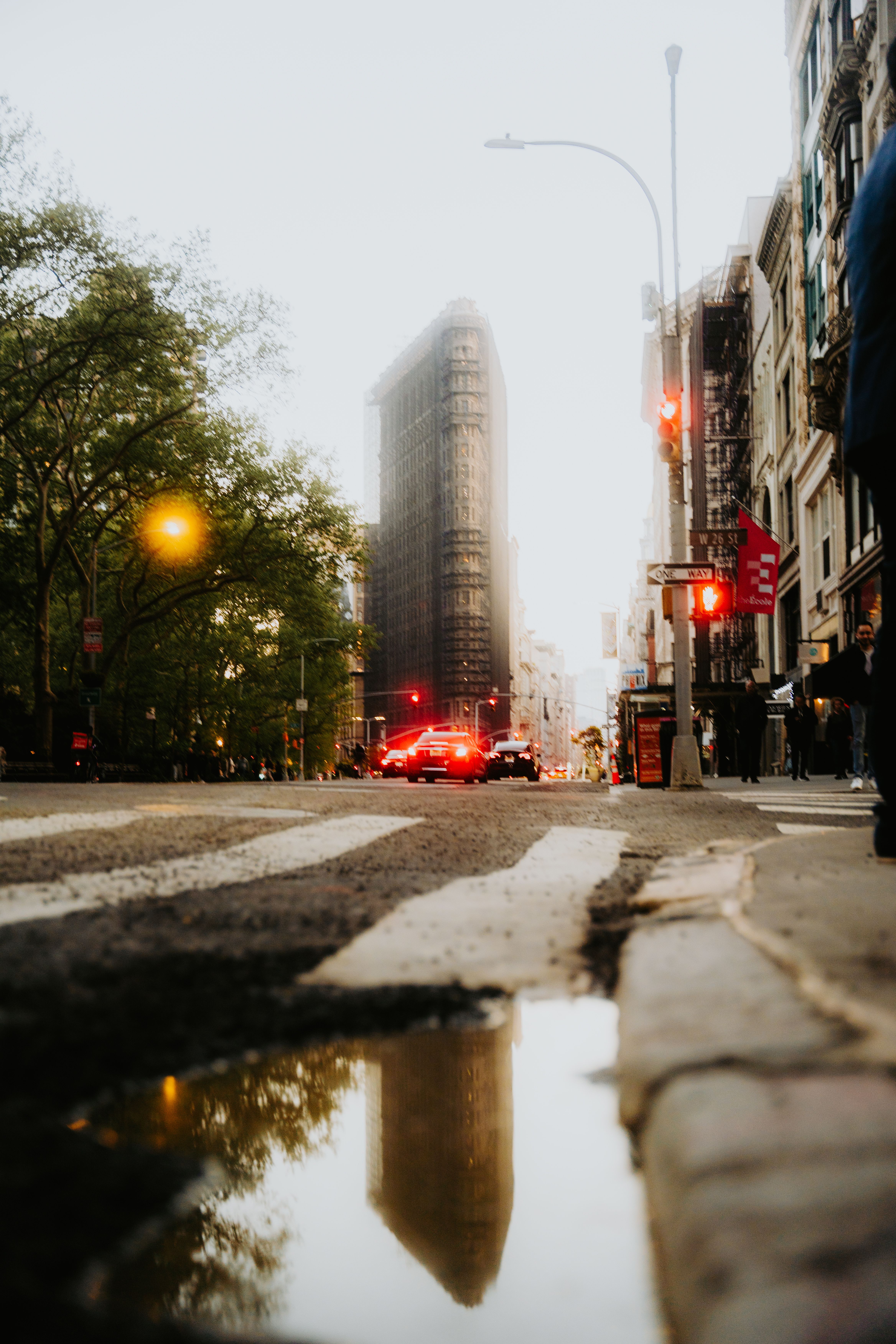 Puddle on a City Street · Free Stock Photo