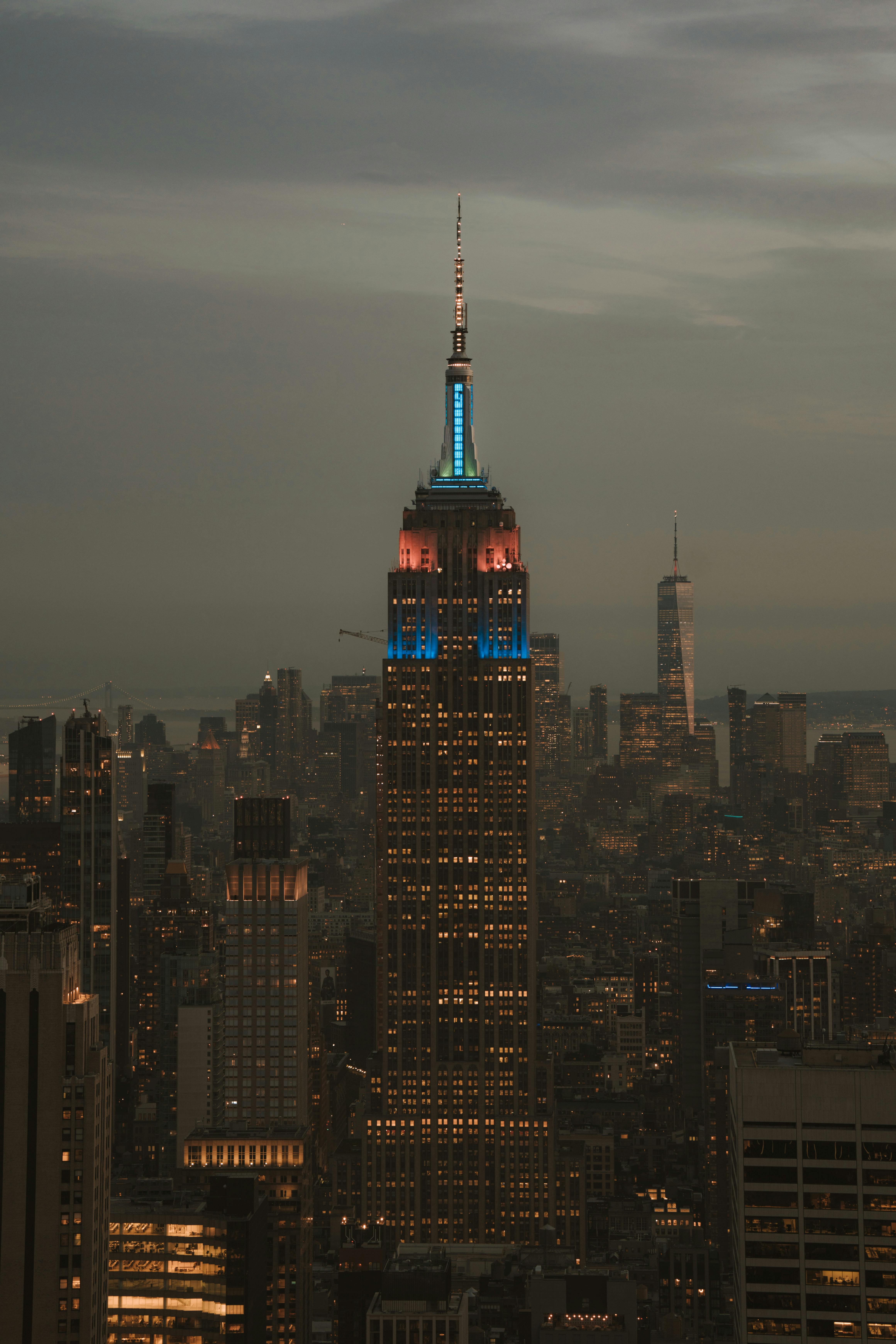 Bird's-eye View Photography of High Rise Building during Night Time ...