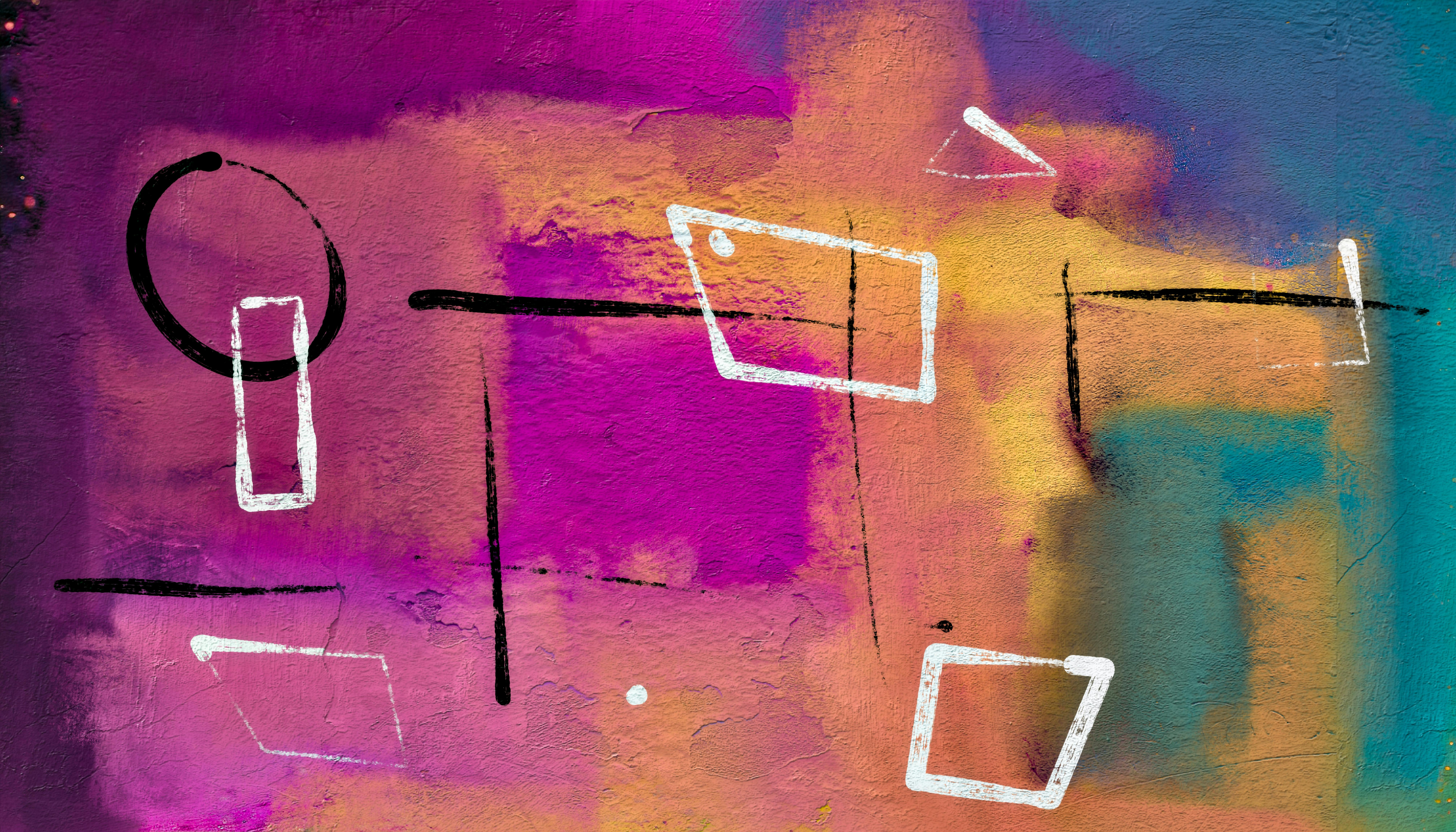 Colorful Graffiti with Geometric Shapes · Free Stock Photo