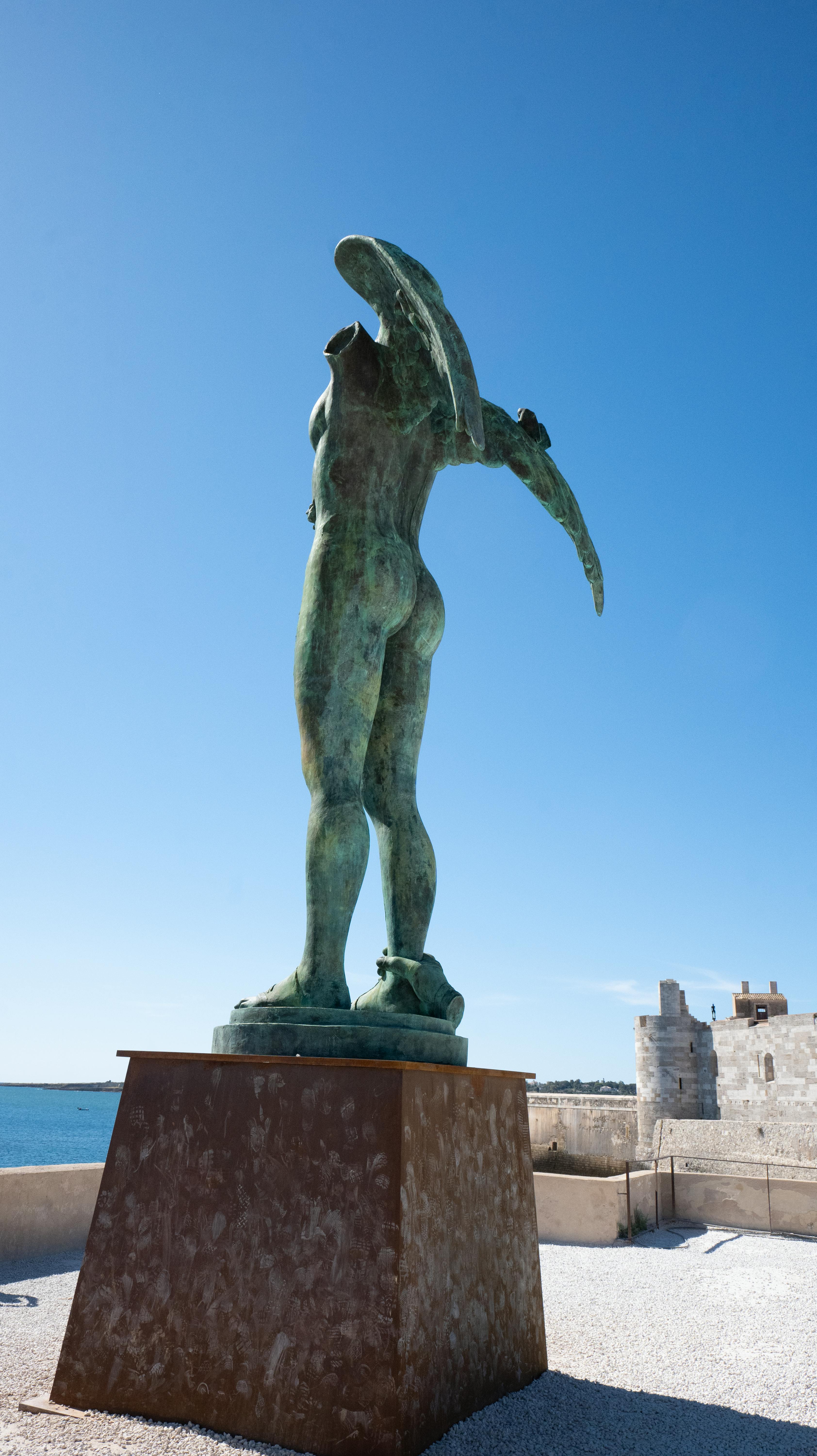 Woman Statue With Bird Bath · Free Stock Photo