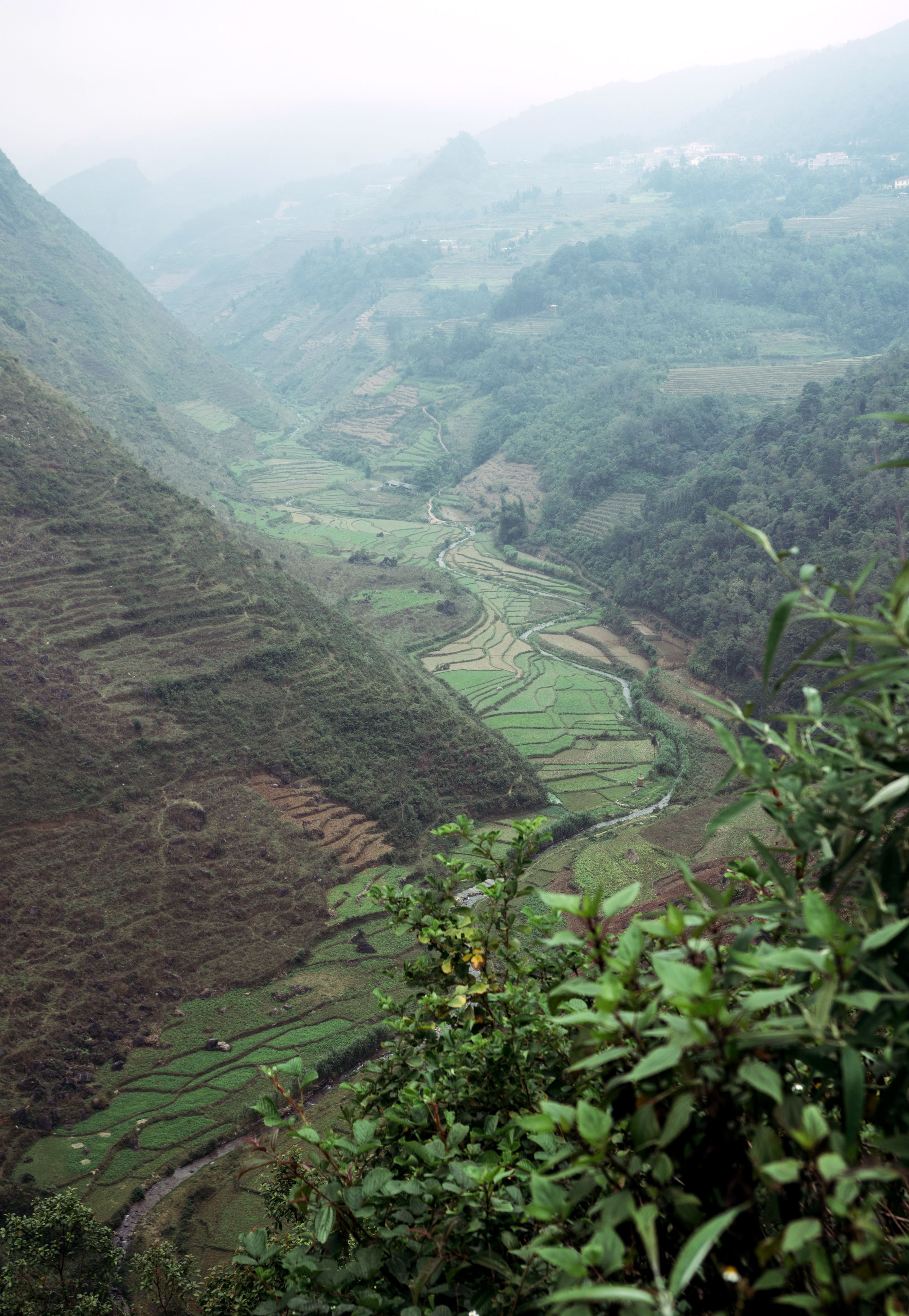 River and Fields in the Valley from the Mountainside · Free Stock Photo