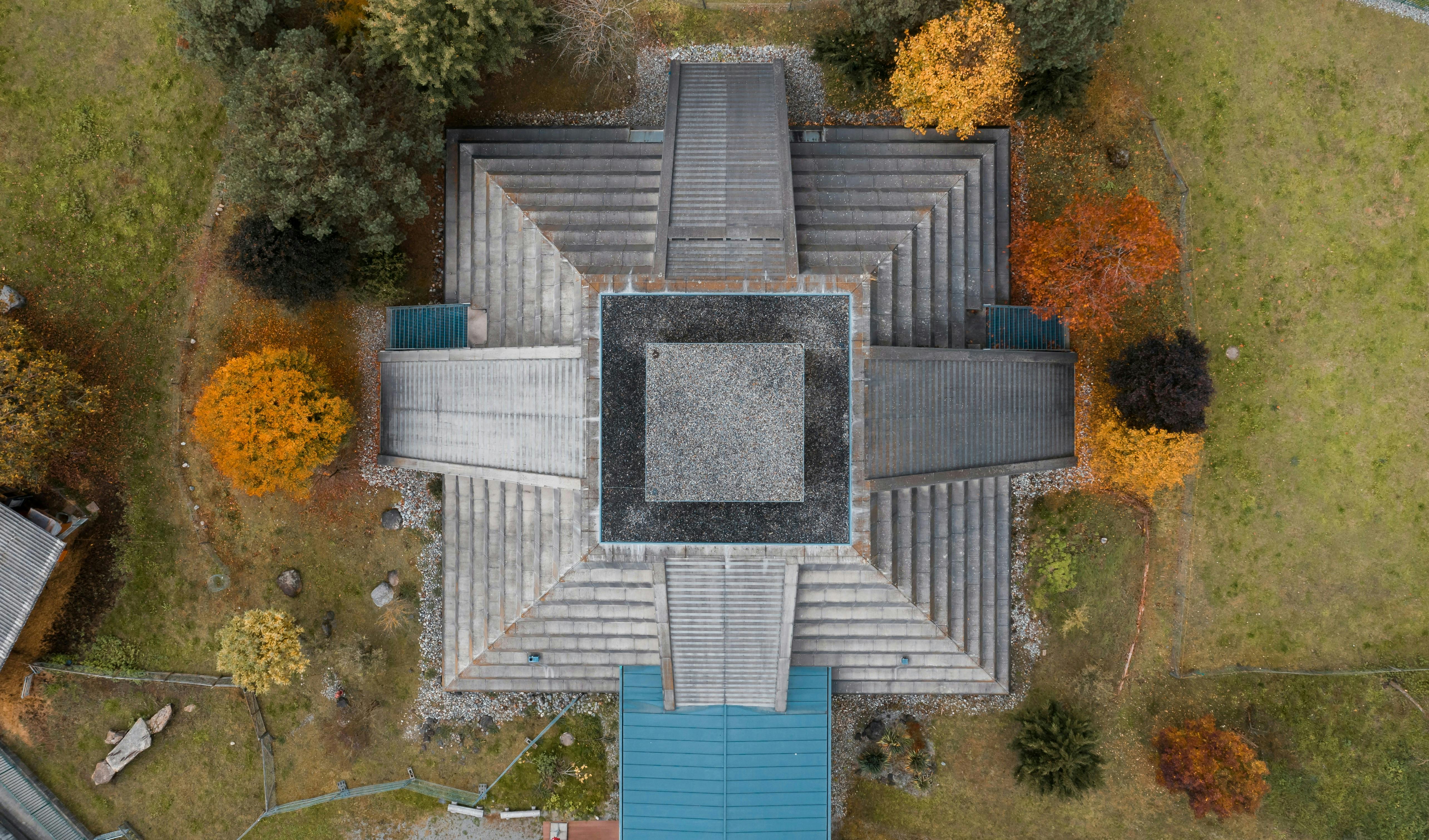Mayan Pyramid Among Autumn Trees from a Birds Eye View · Free Stock Photo