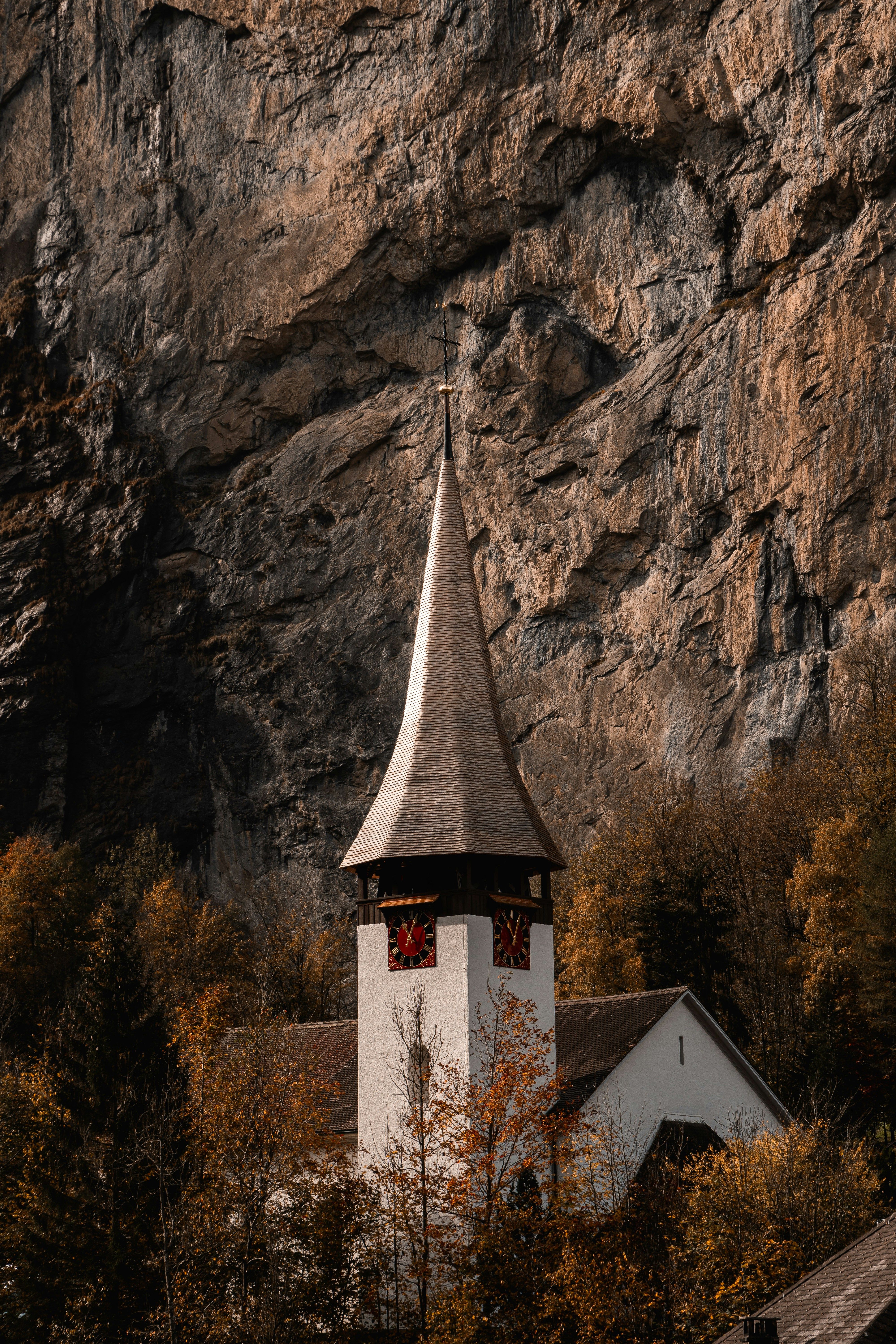 Tower of Alpine Church · Free Stock Photo