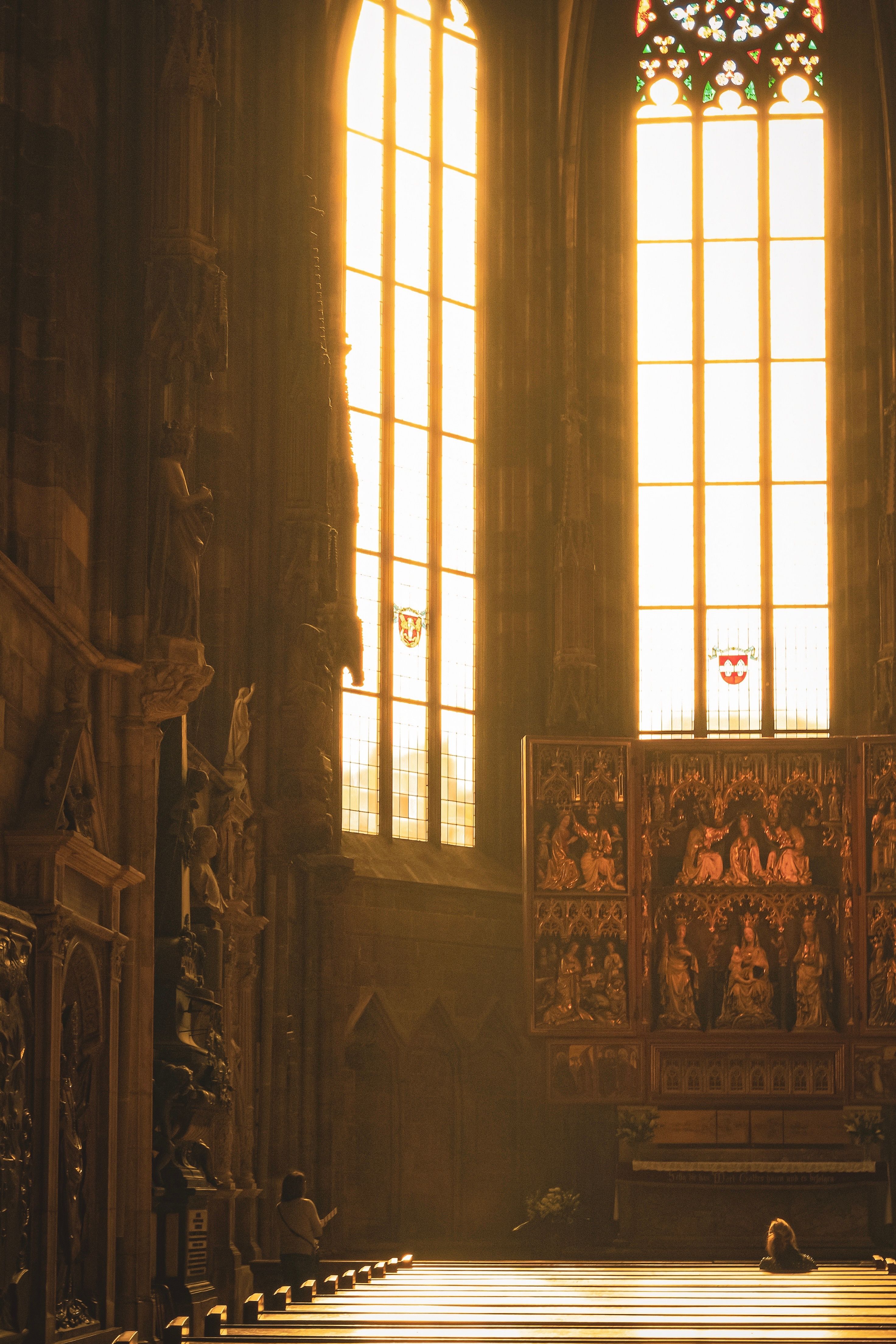 Sunlight in Windows of Monumental Church · Free Stock Photo