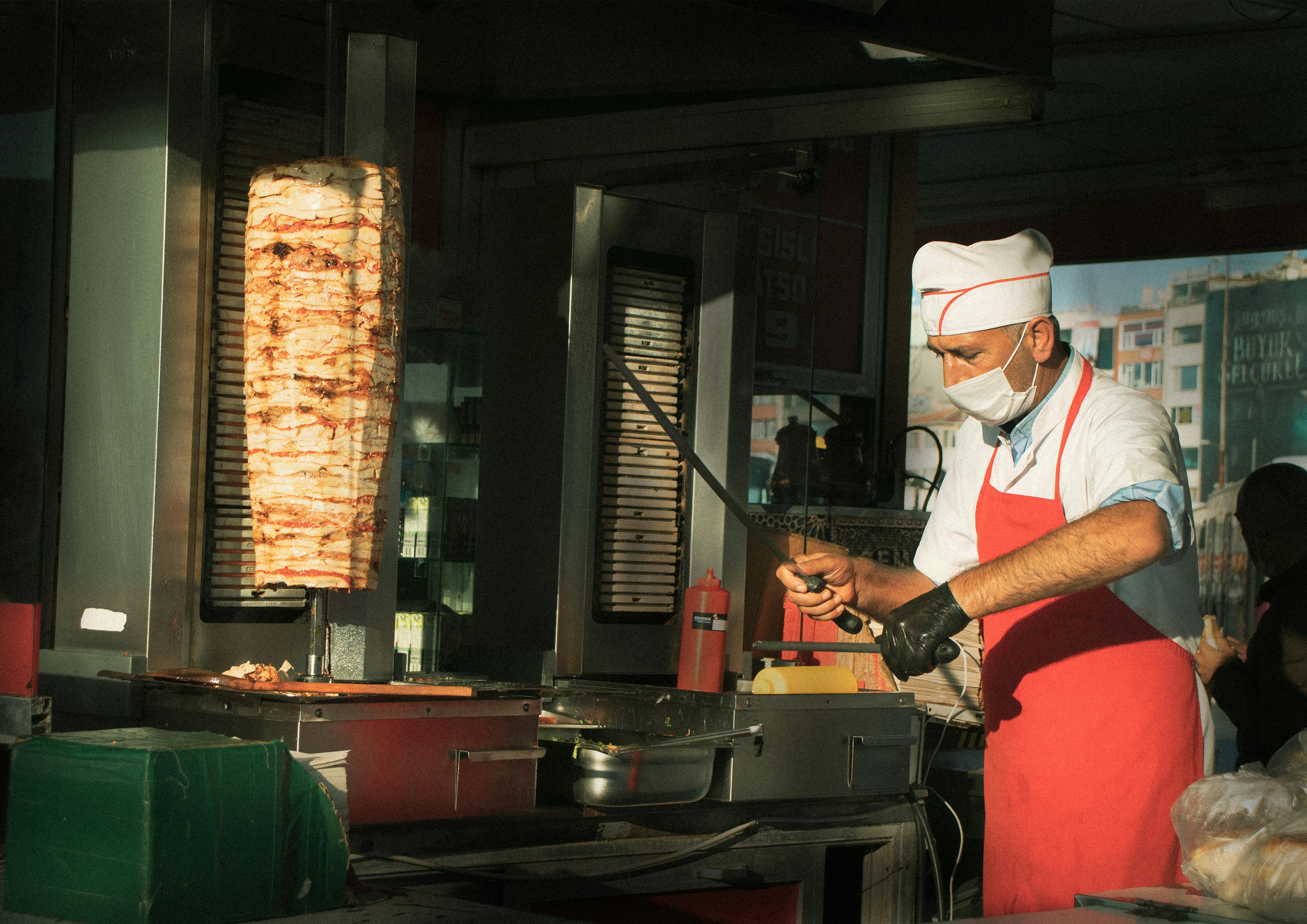 Cook at the Kebab Stall · Free Stock Photo