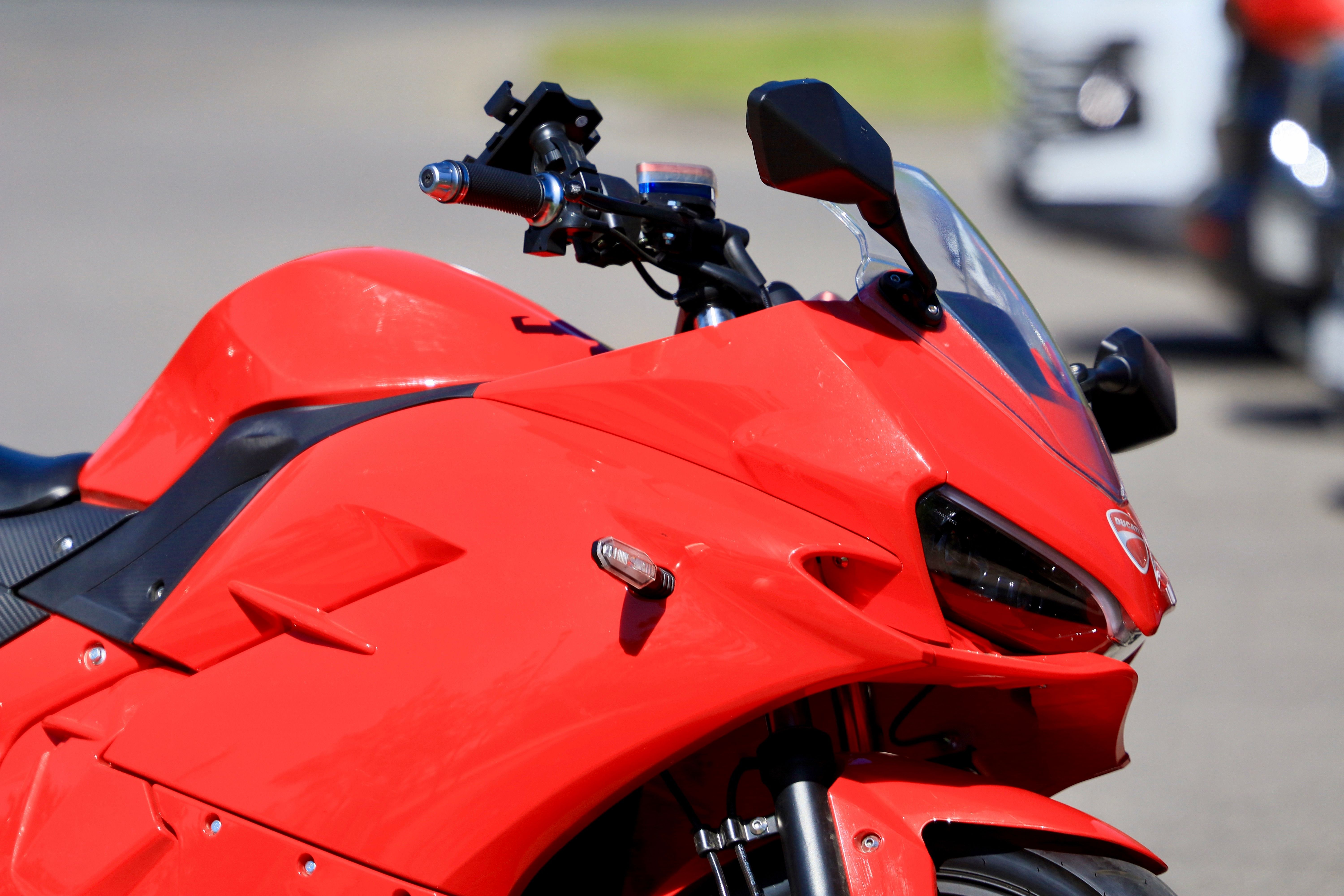 Closeup of a Red Motorbike · Free Stock Photo