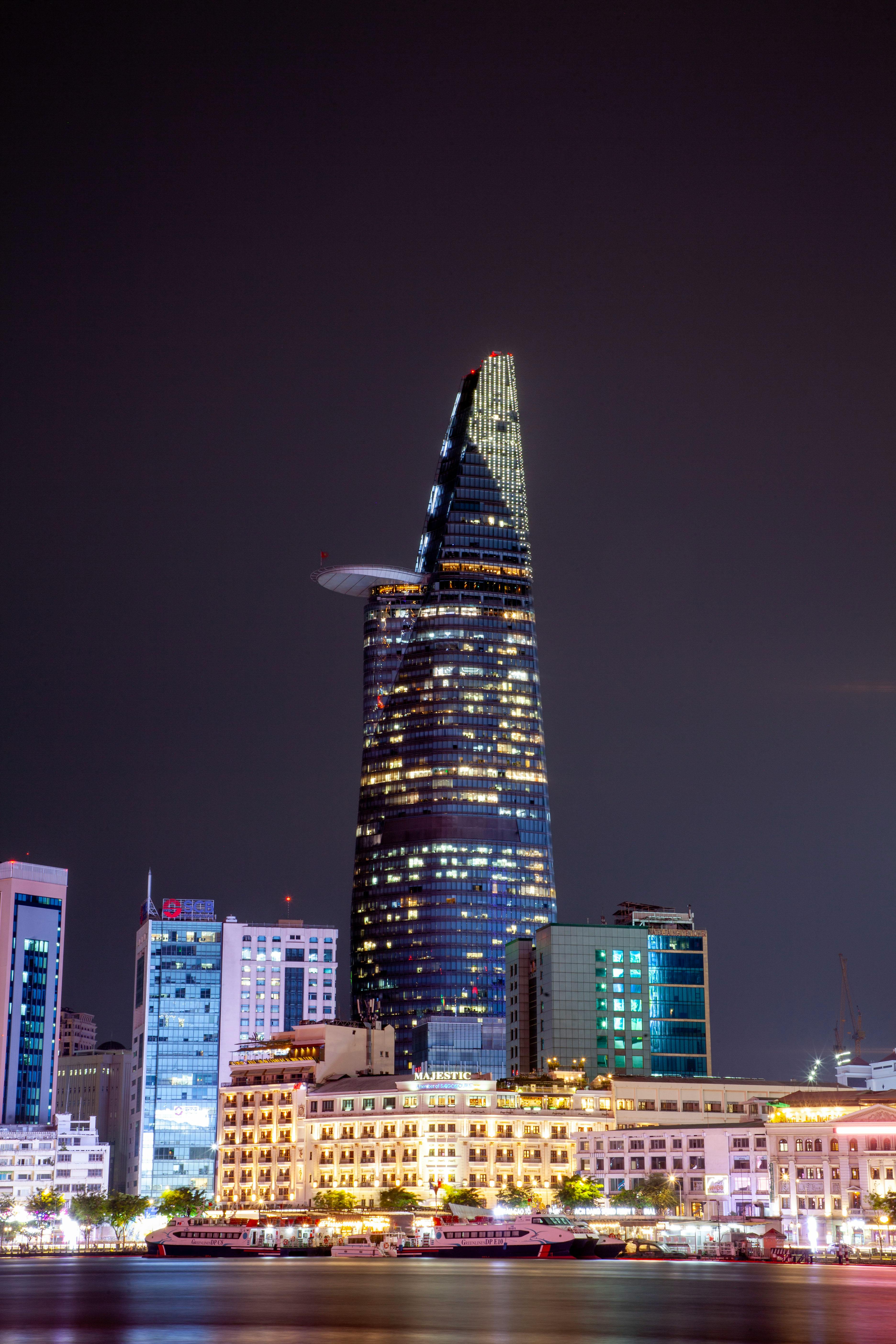 Bitexco Financial Tower in Ho Chi Minh at Night · Free Stock Photo