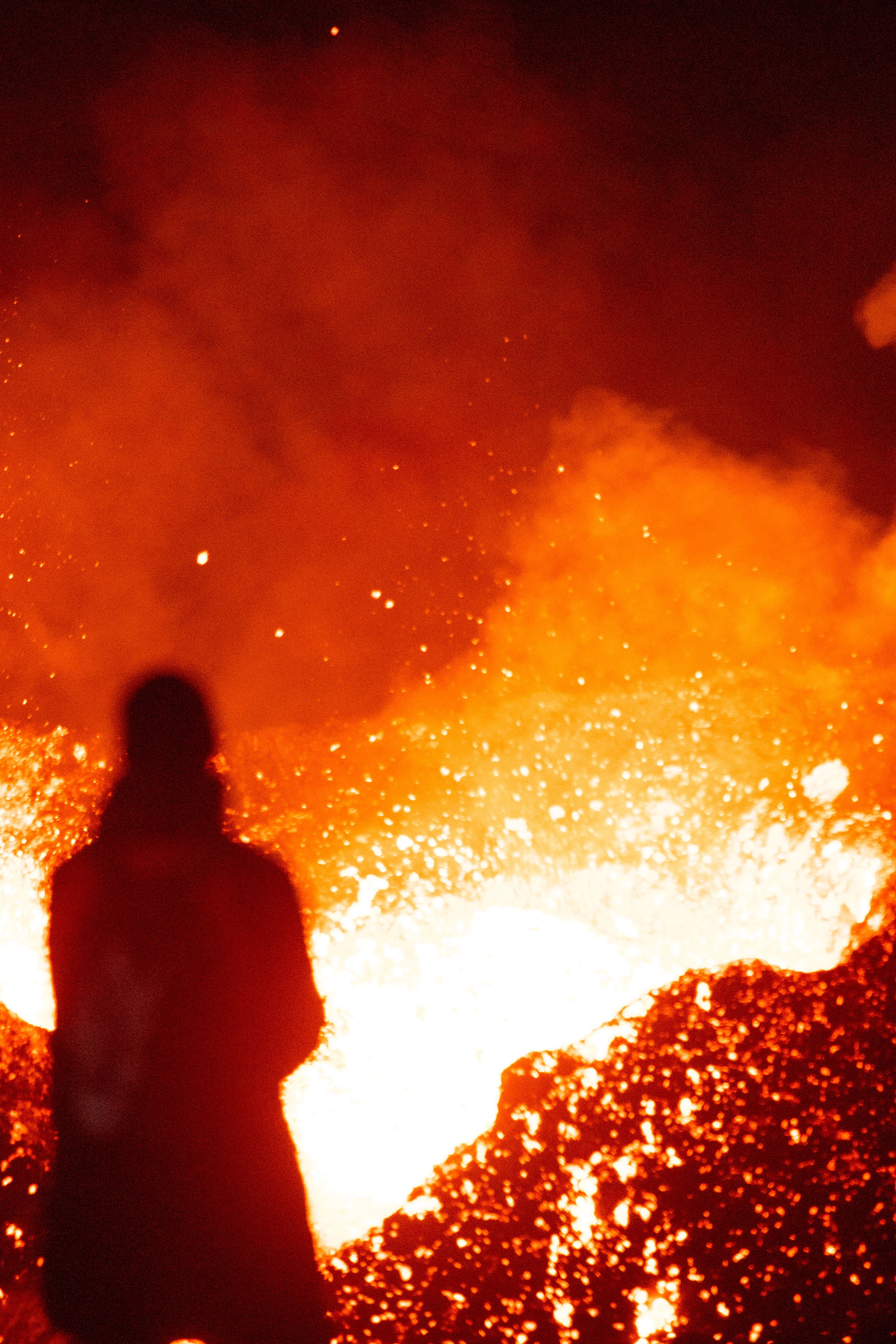 Volcanic Eruption in Close Up Photography · Free Stock Photo