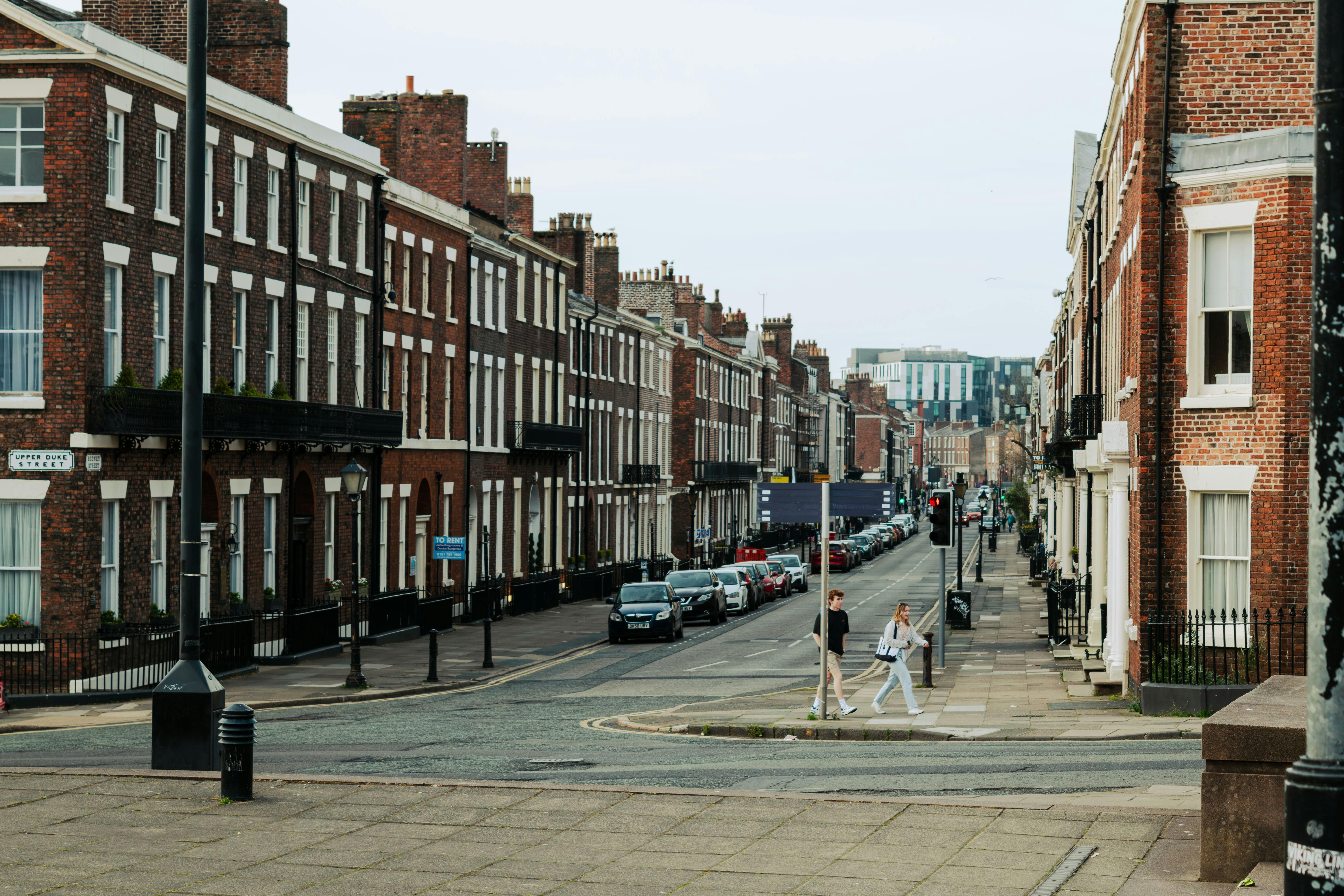 Empty Downtown Street with Tenements in Liverpool in England · Free ...