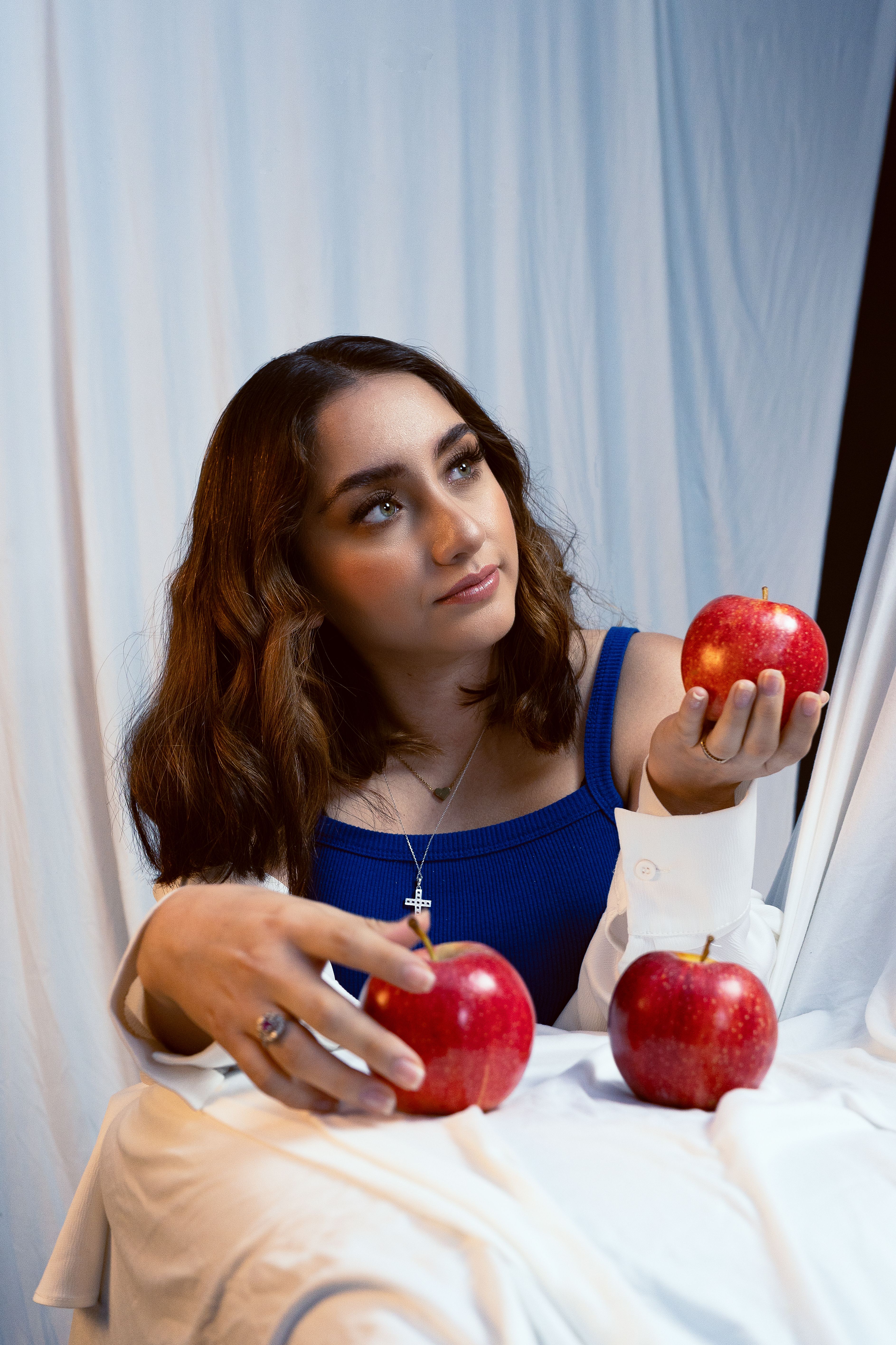 Portrait of Woman with Apples · Free Stock Photo
