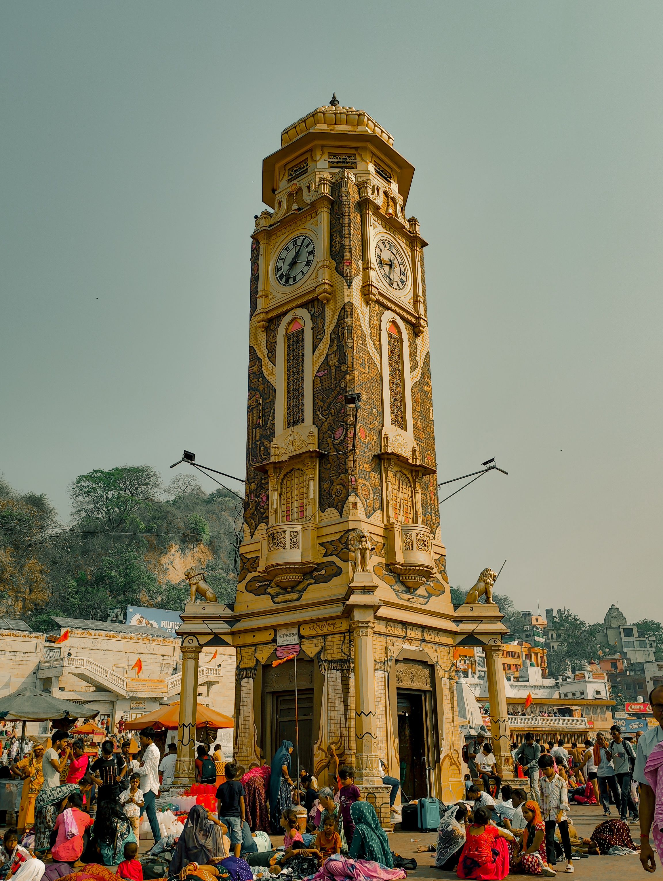 View of Clock Tower of Haridwar in India Surrounded by People · Free ...
