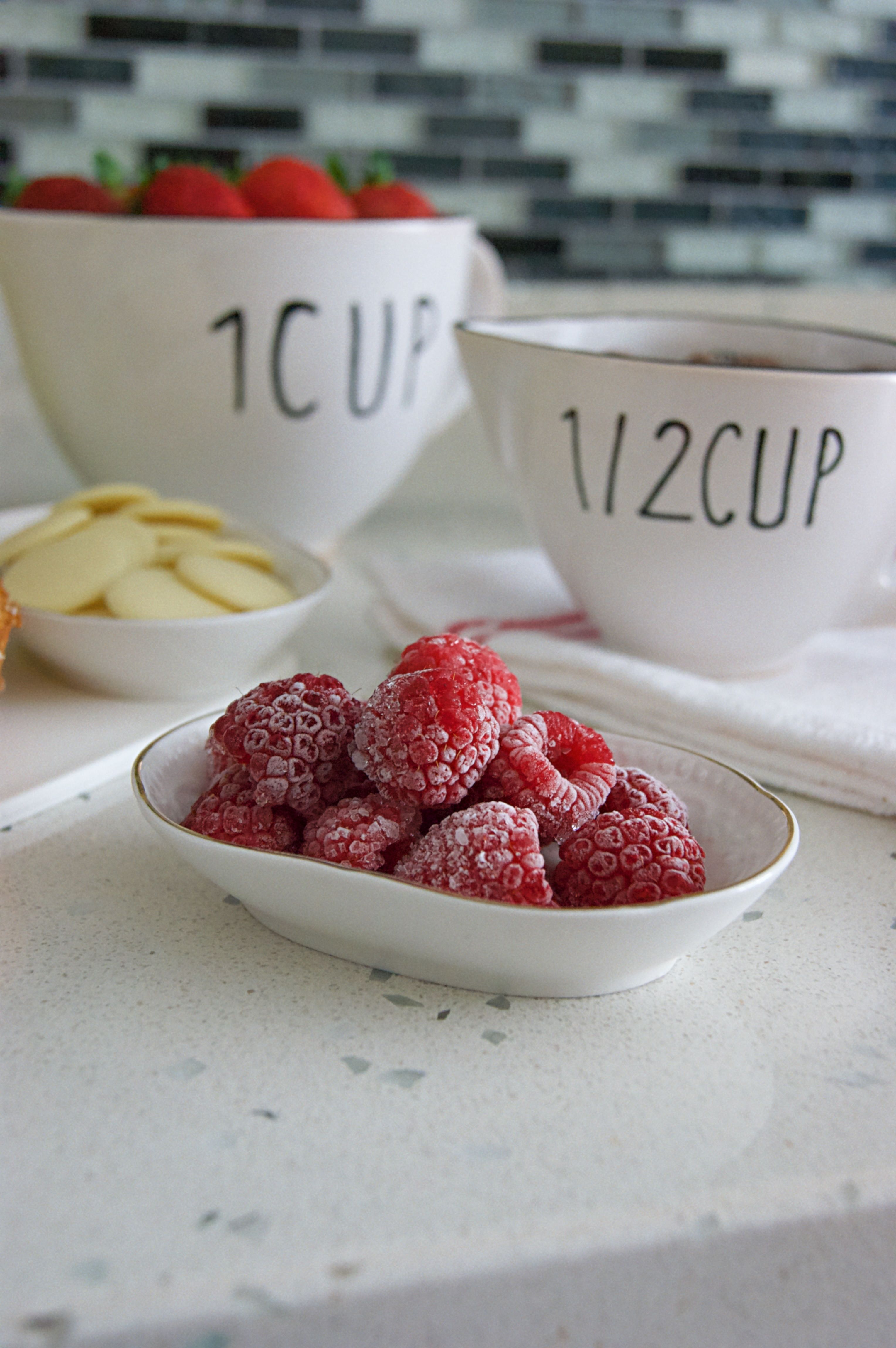 Close-up of Frozen Raspberries in a Dish · Free Stock Photo