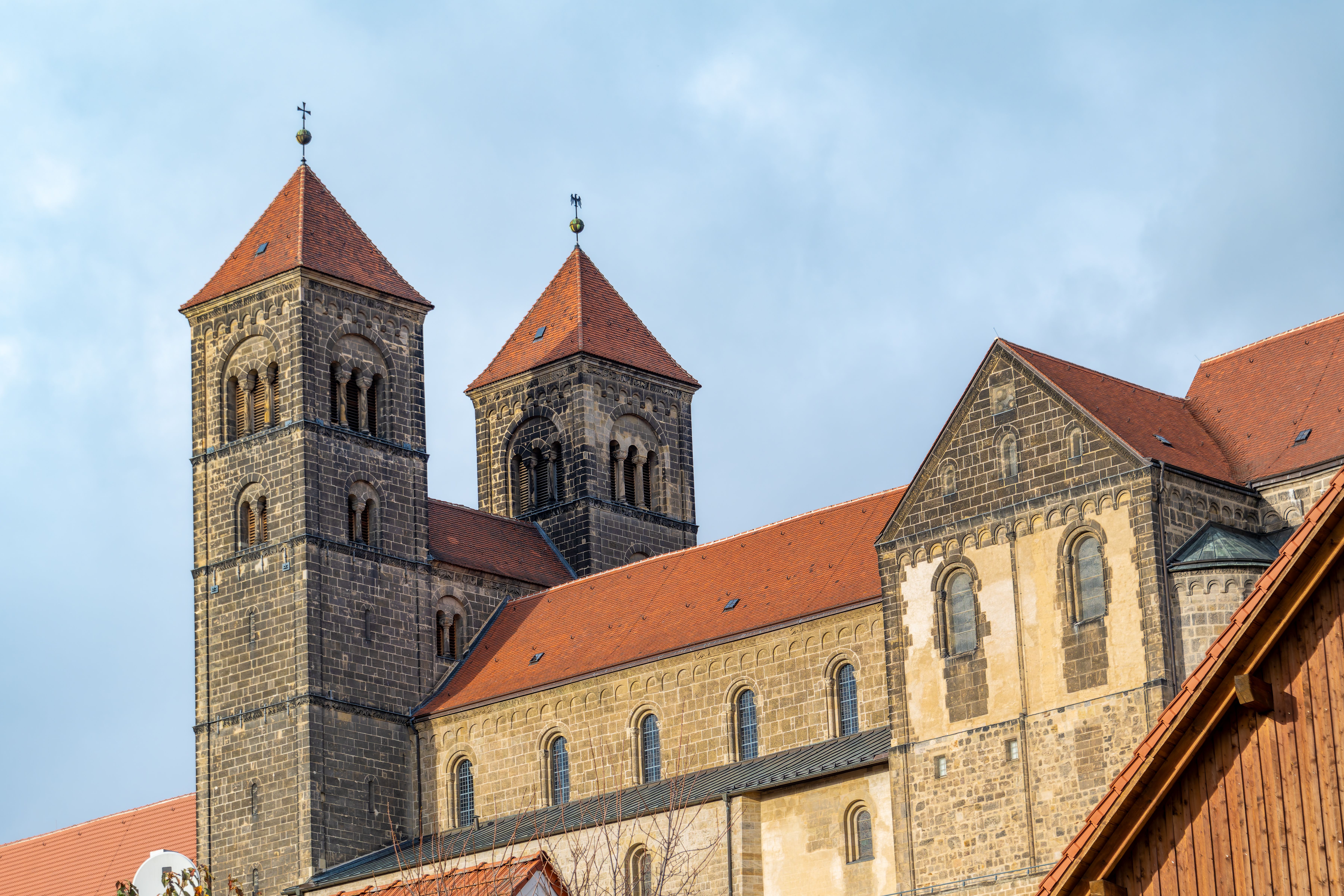 A large church with two towers and a clock · Free Stock Photo