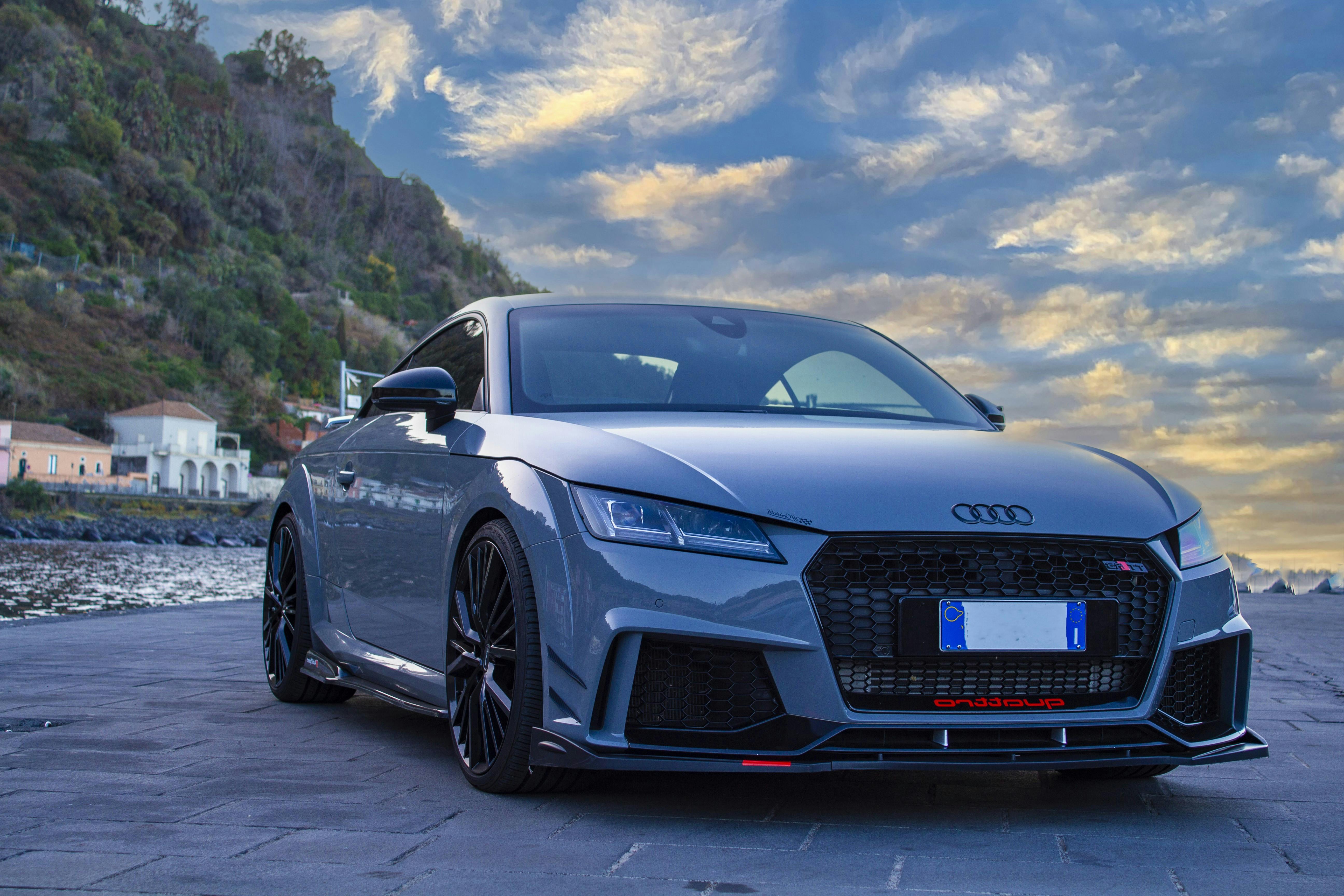 Gray Audi TT RS Parked by the River · Free Stock Photo