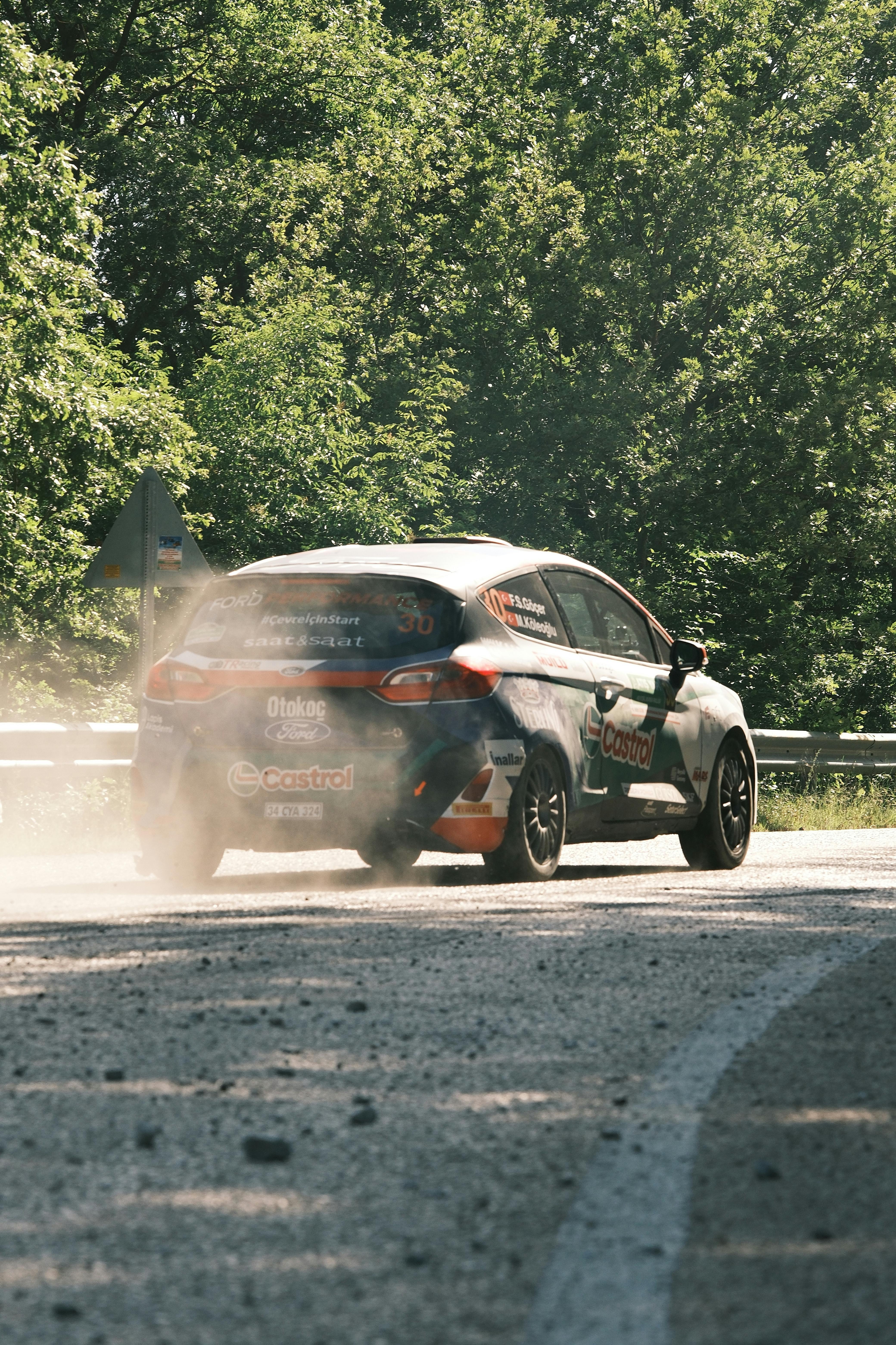 Back View of a Rally Car · Free Stock Photo