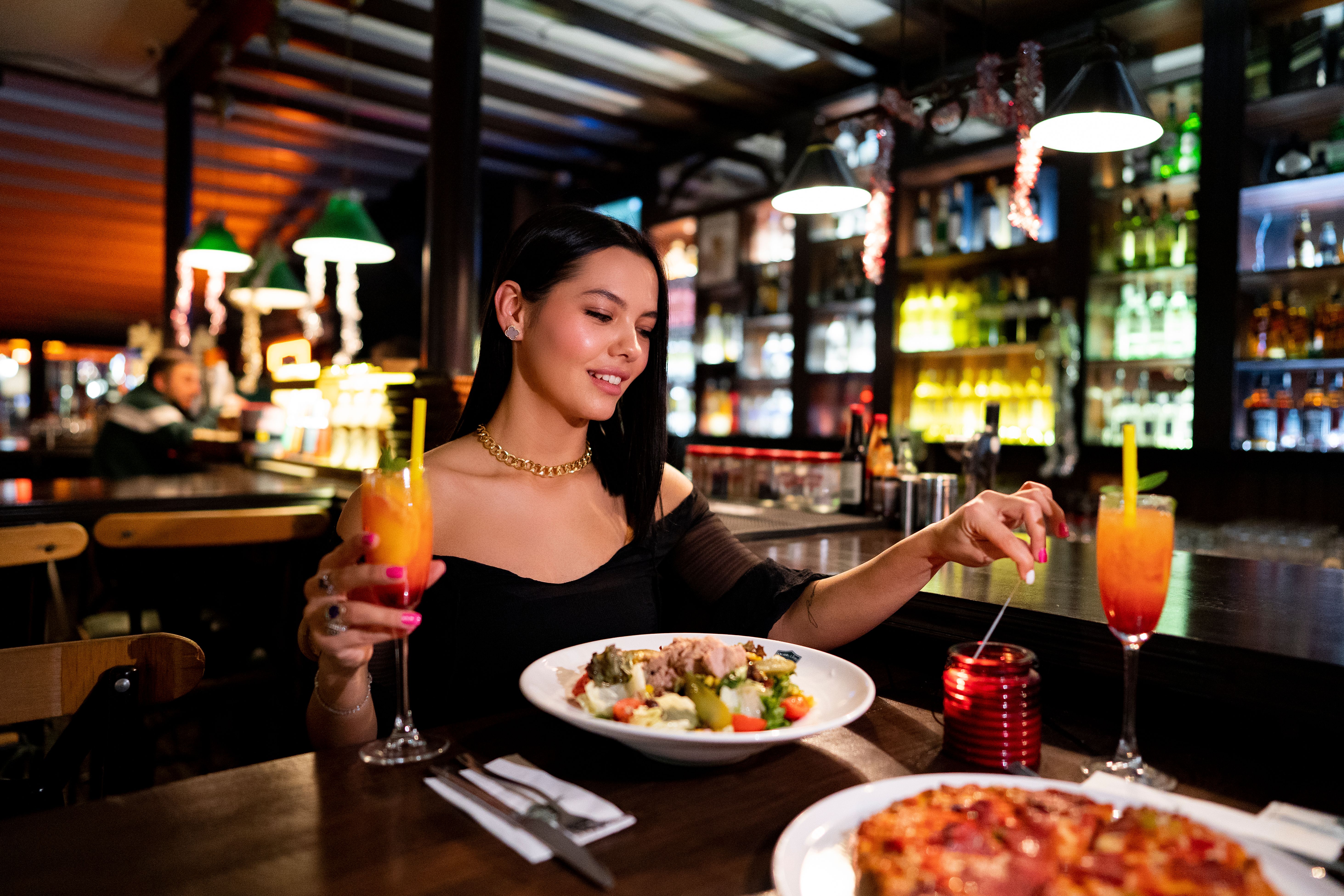 Woman on a Dinner at Restaurant · Free Stock Photo
