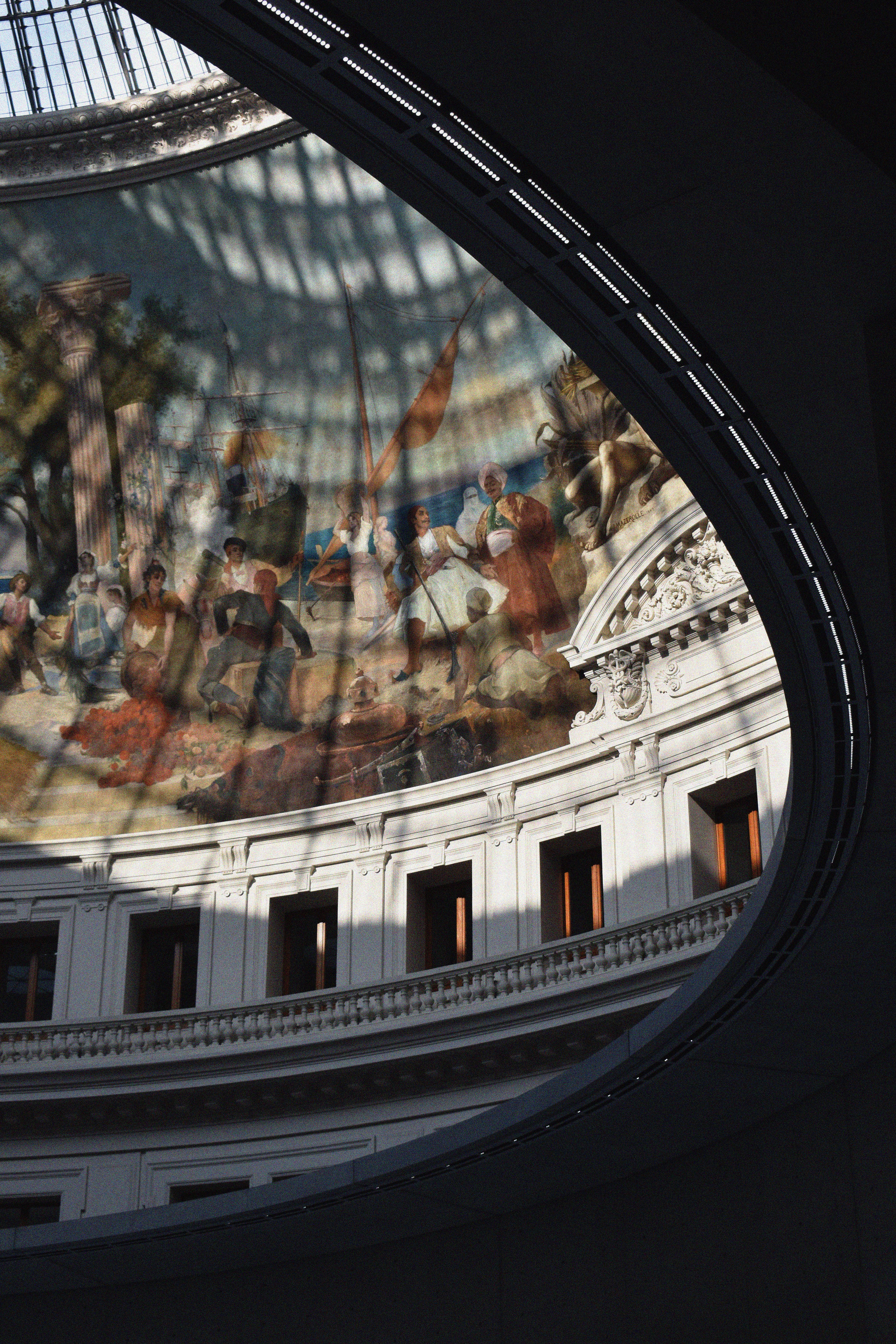 Painting on Ceiling of Dome of Bourse de Commerce in Paris · Free Stock ...