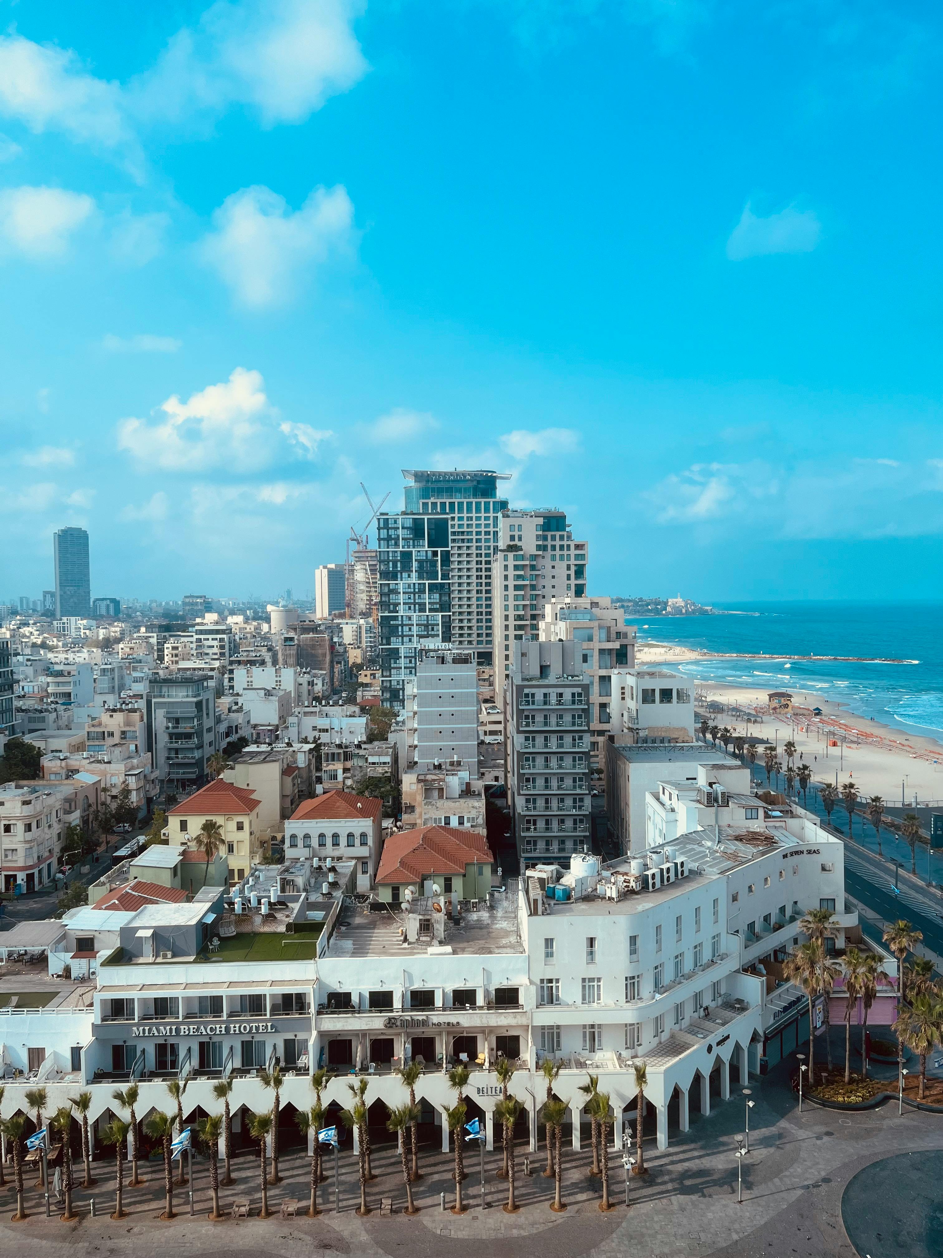 Tall Buildings and Resorts near Beach in Tel Aviv in Israel · Free ...