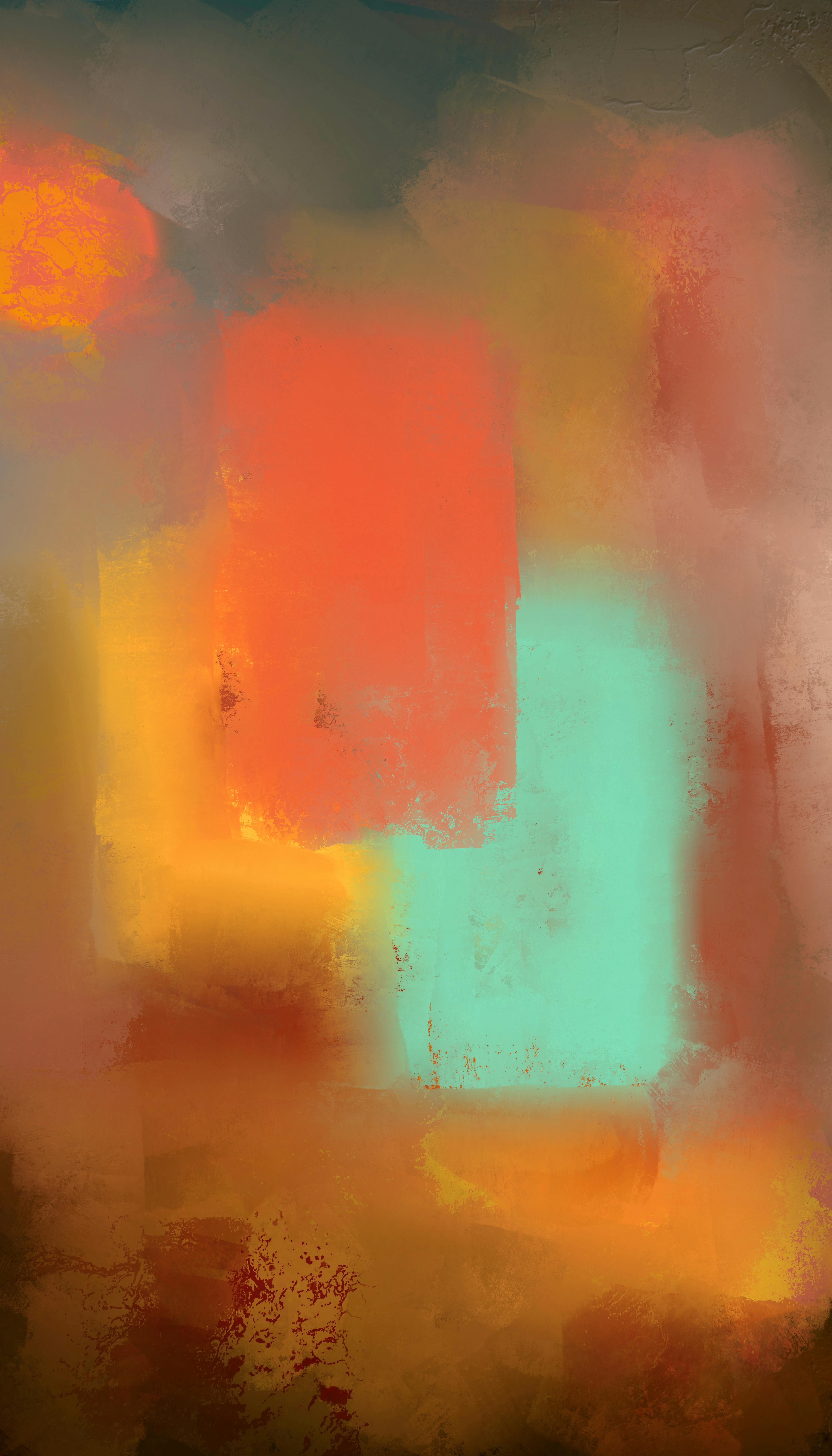 Abstract Painting with Orange Smears · Free Stock Photo
