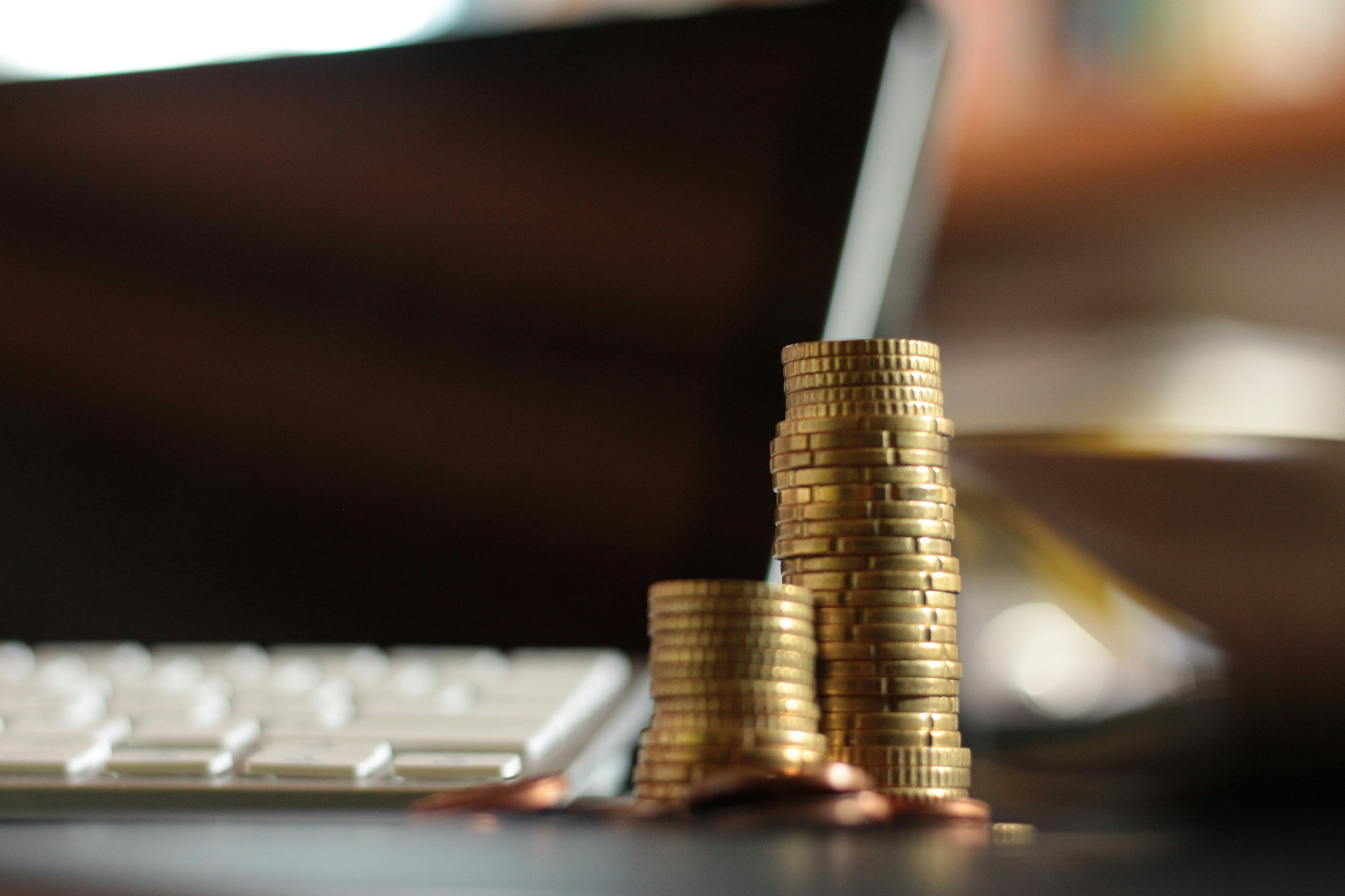 Close-up of Stack of Coins · Free Stock Photo