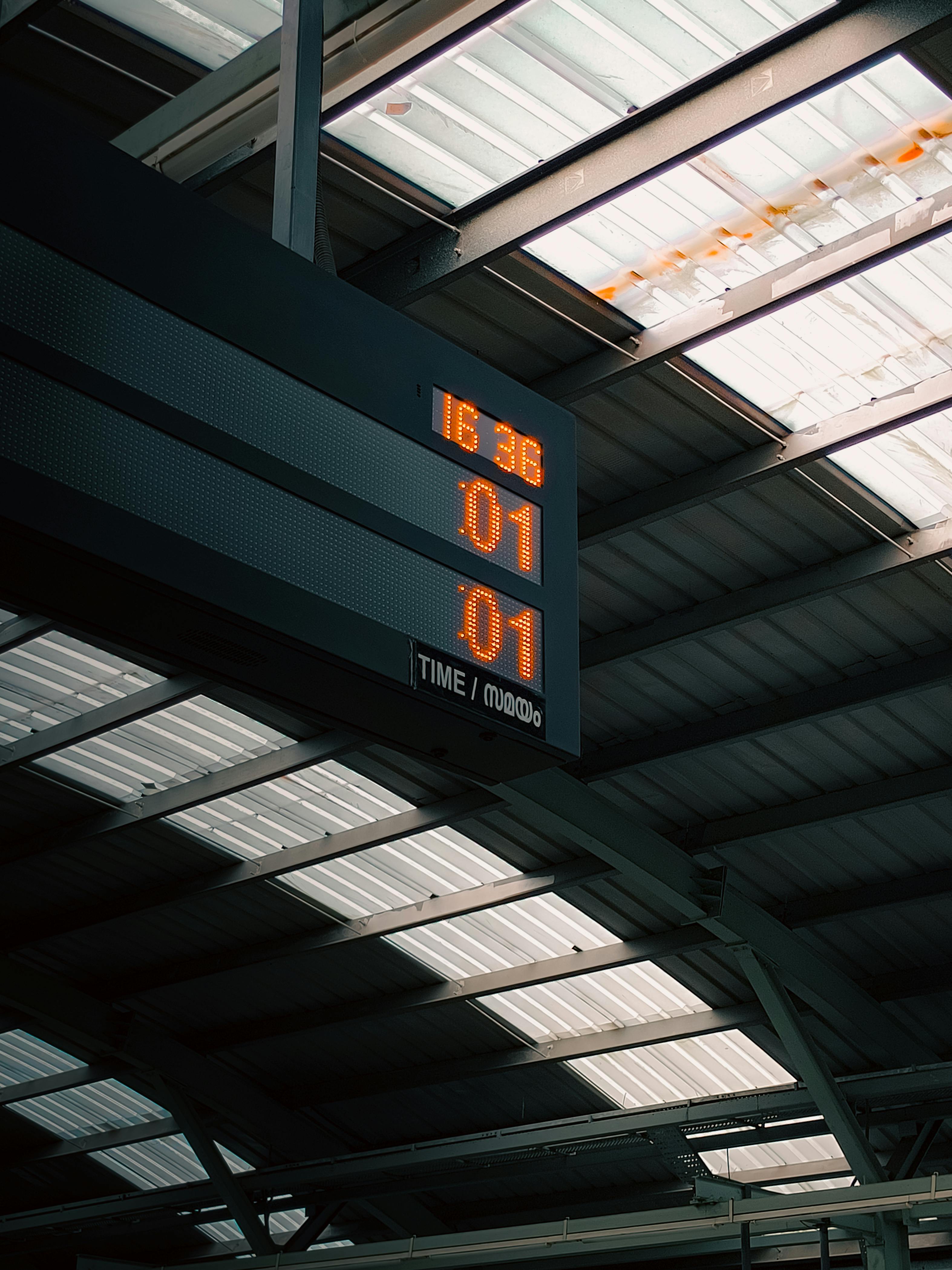 A Clock in a Railway Station · Free Stock Photo