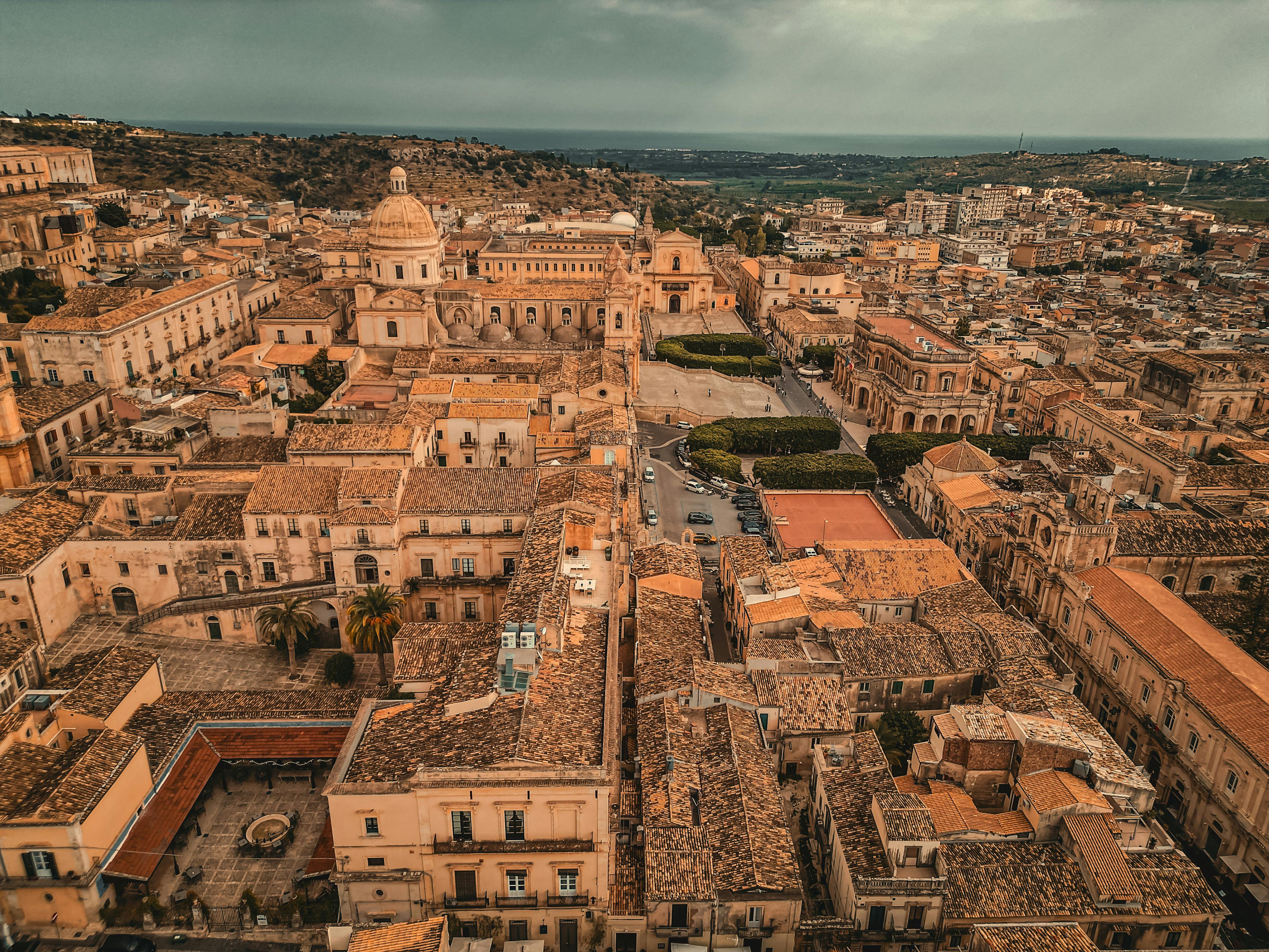 Aerial View of Old Town in Noto Italy · Free Stock Photo