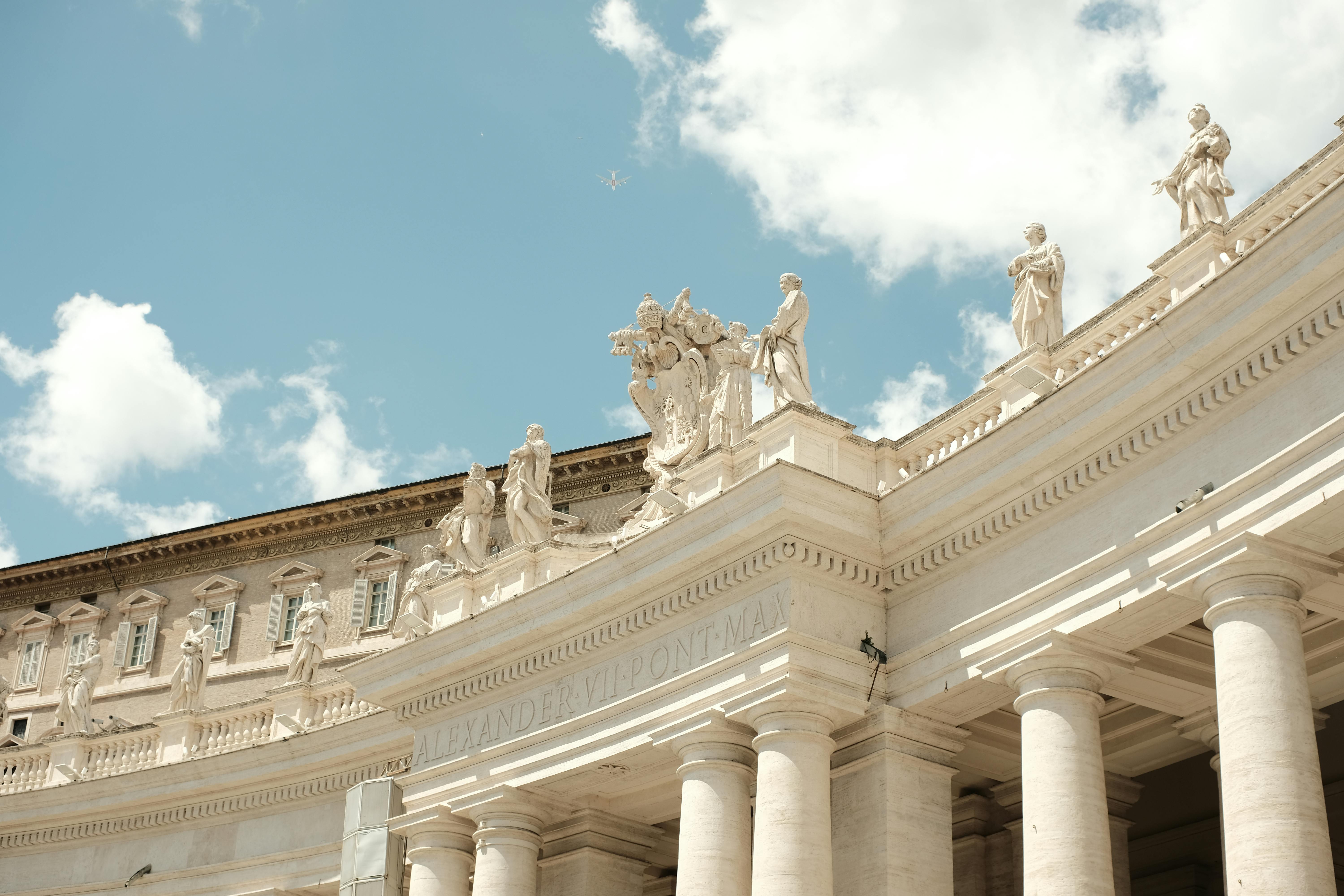 Sculptures on the Colonnade Around Saint Peters Square in the Vatican ...