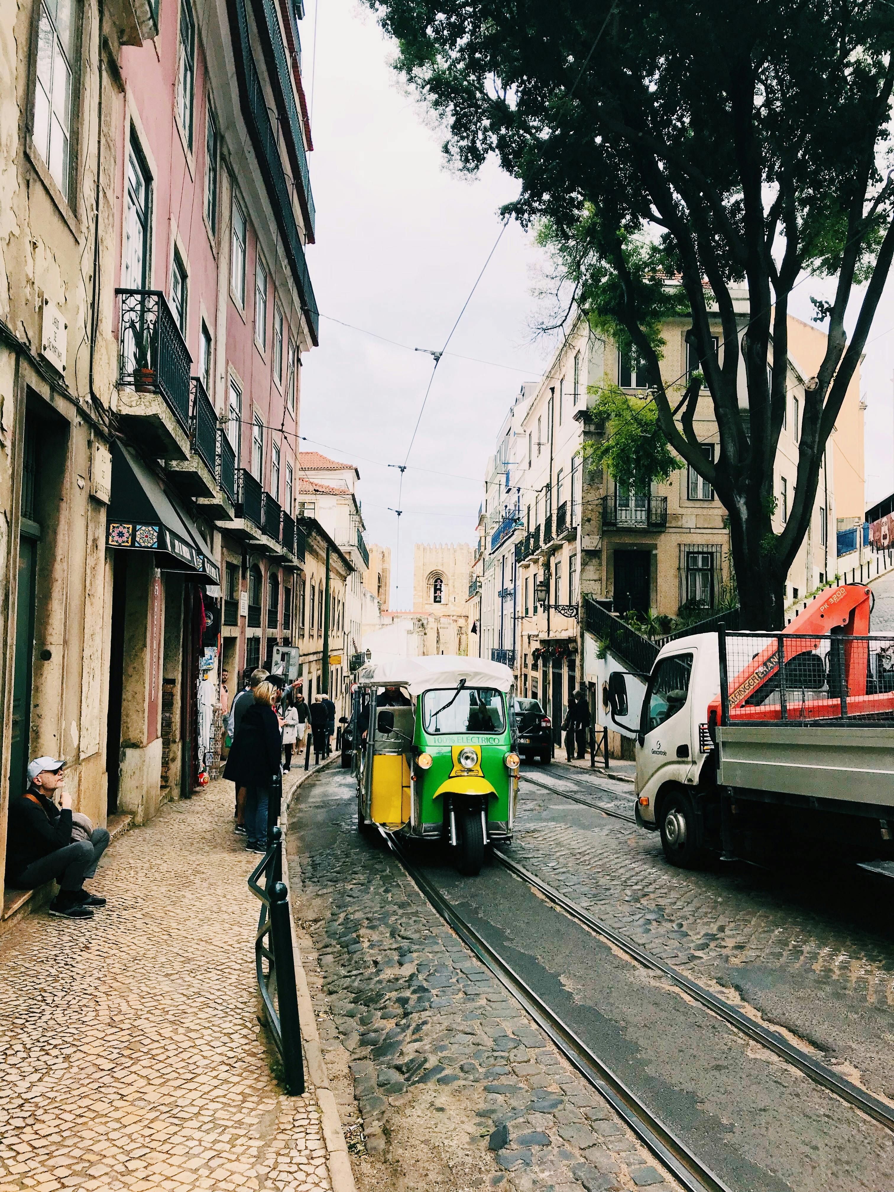 People Walking Beside Street Viewing Few Vehicles Near Road · Free ...