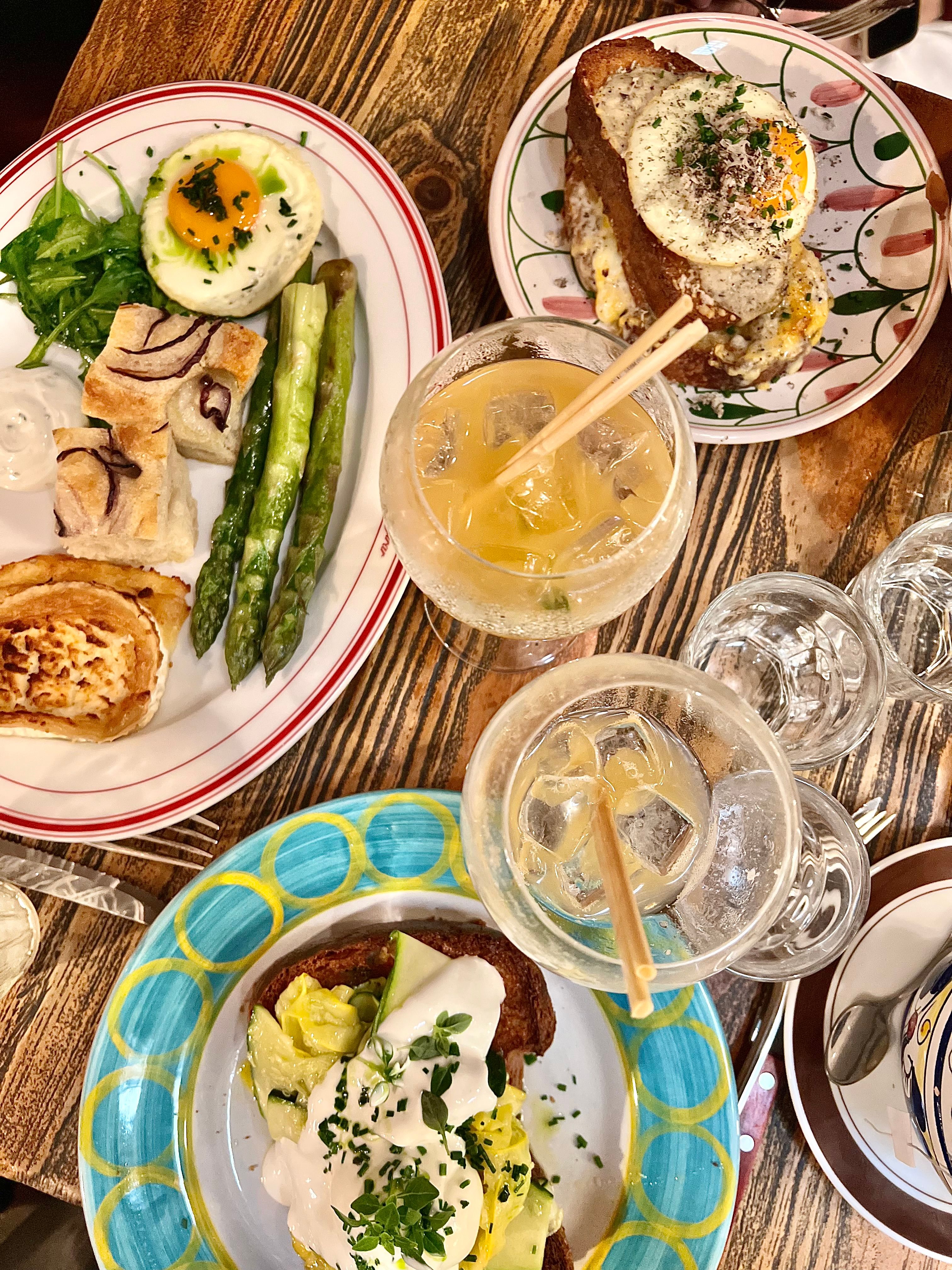 Cold Drinks and Food on a Wooden Table · Free Stock Photo