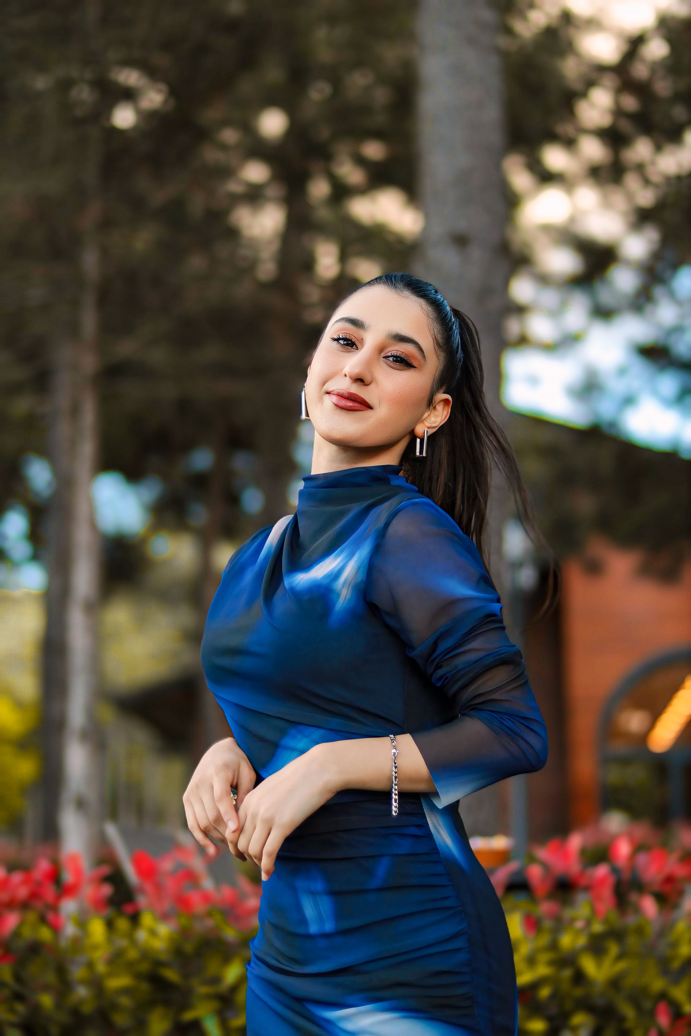 Portrait of Woman in Blue Dress · Free Stock Photo