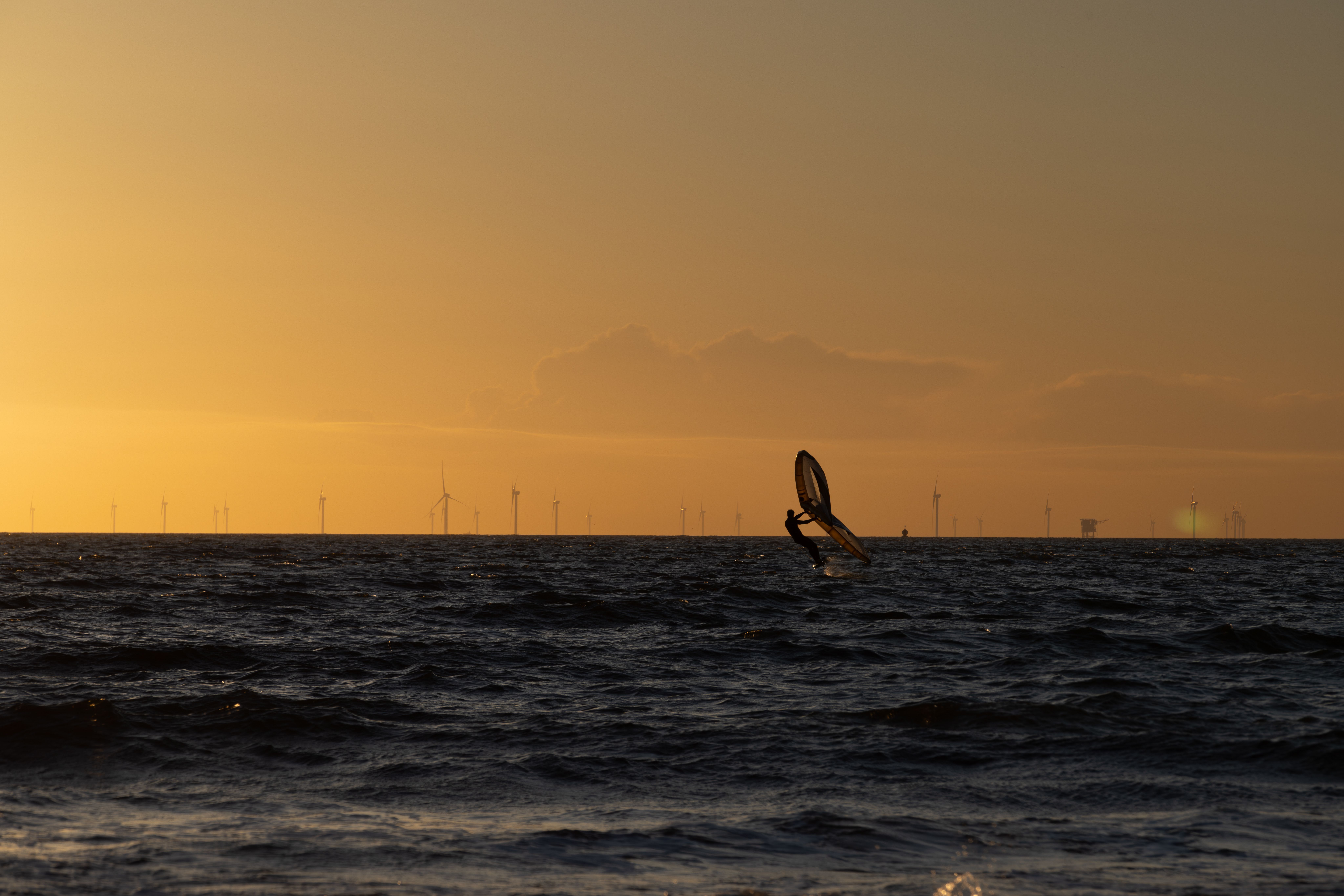 Person Wind Surfing on Evening · Free Stock Photo