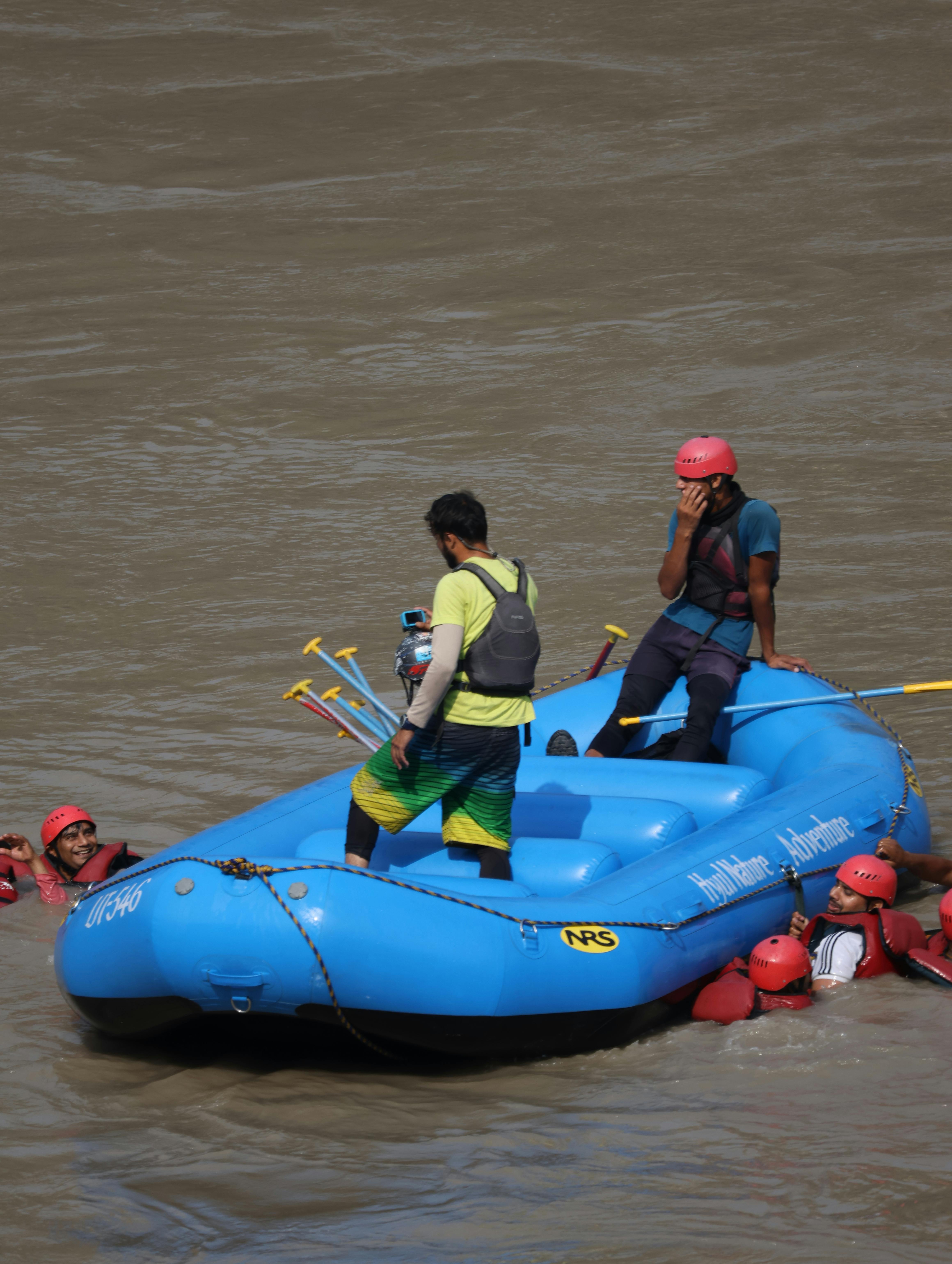 Men on a Rafting Boat on the River · Free Stock Photo