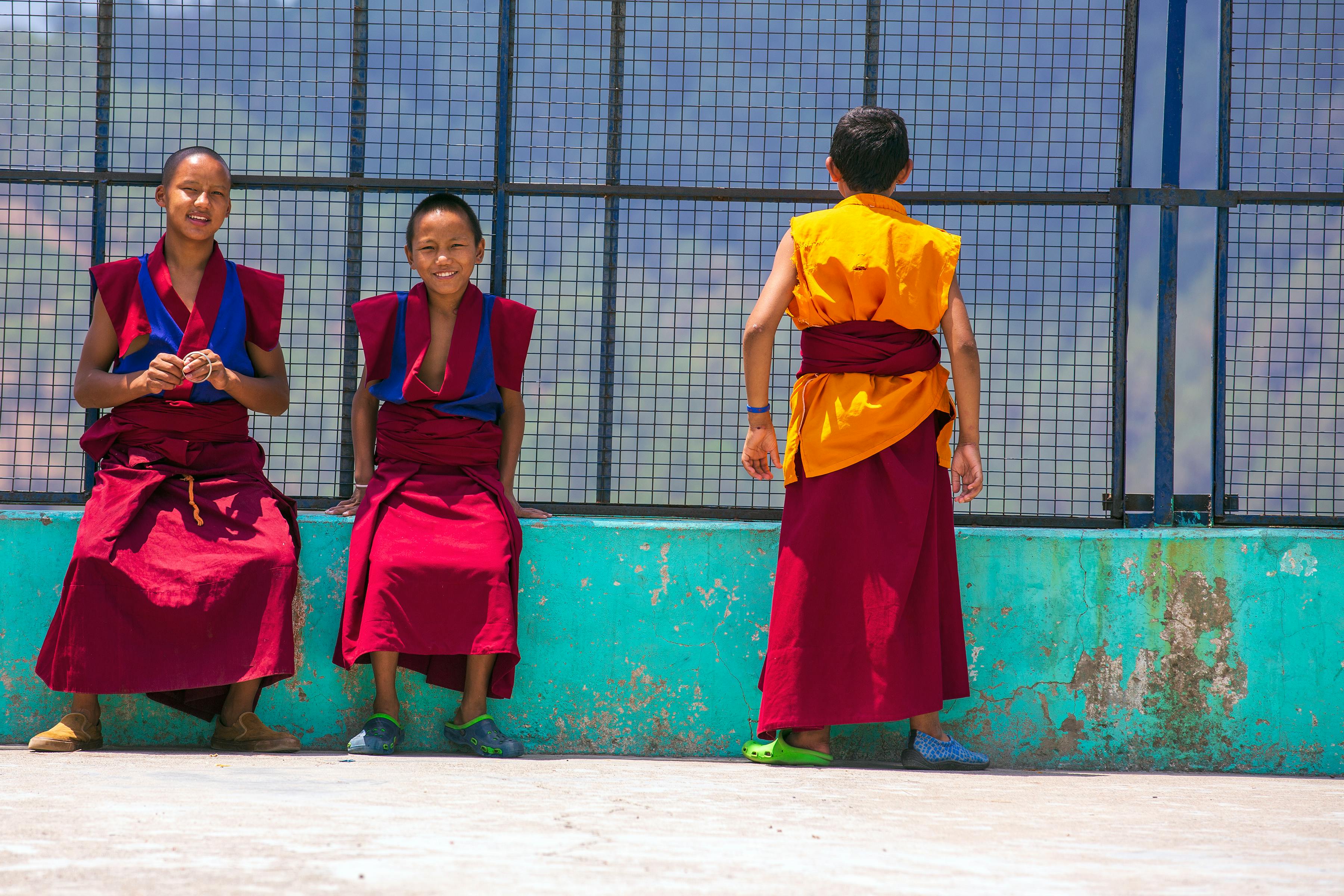 Three Little Monks in Robes · Free Stock Photo