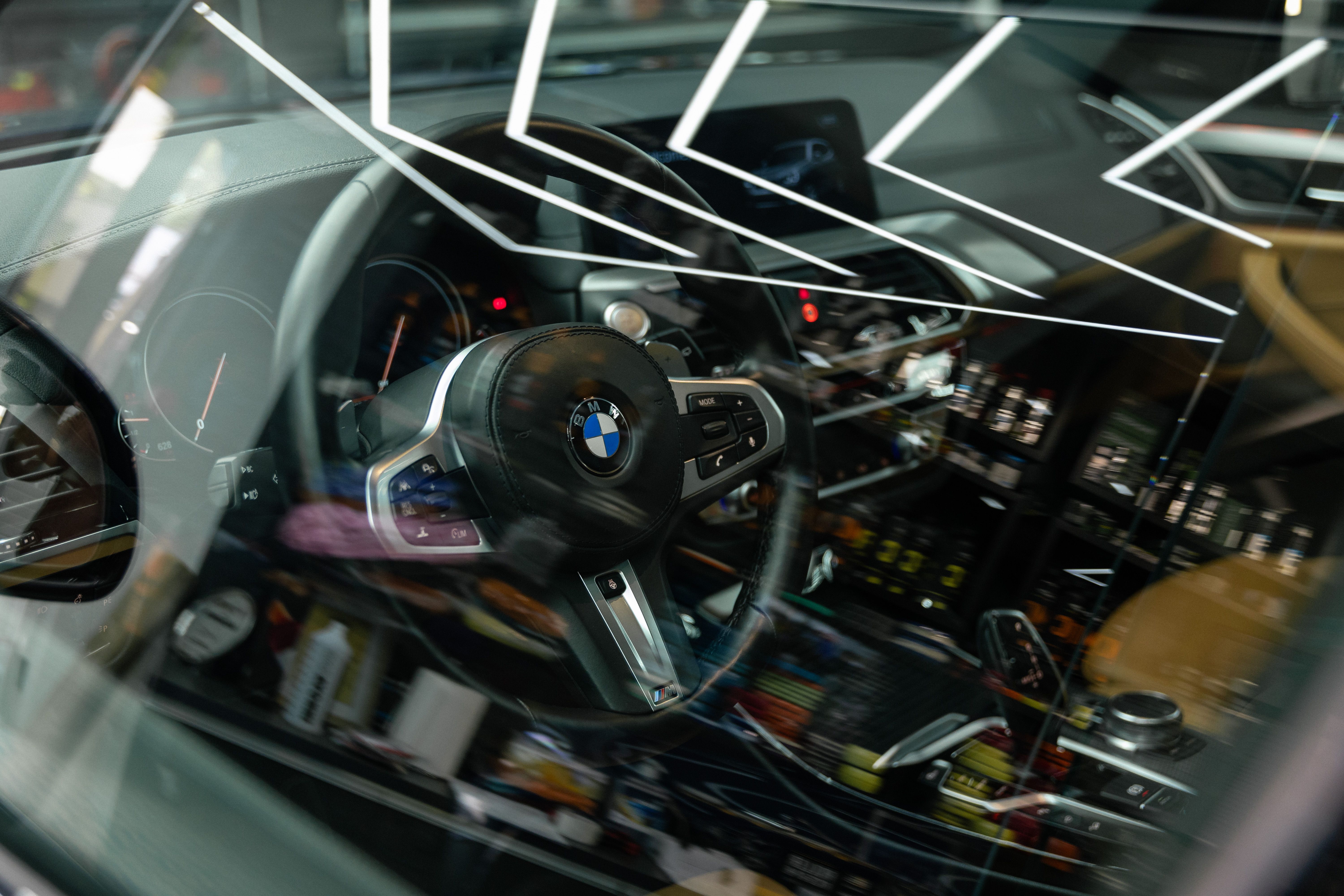Close-up of the Interior of the BMW X3 Seen through the Window · Free ...