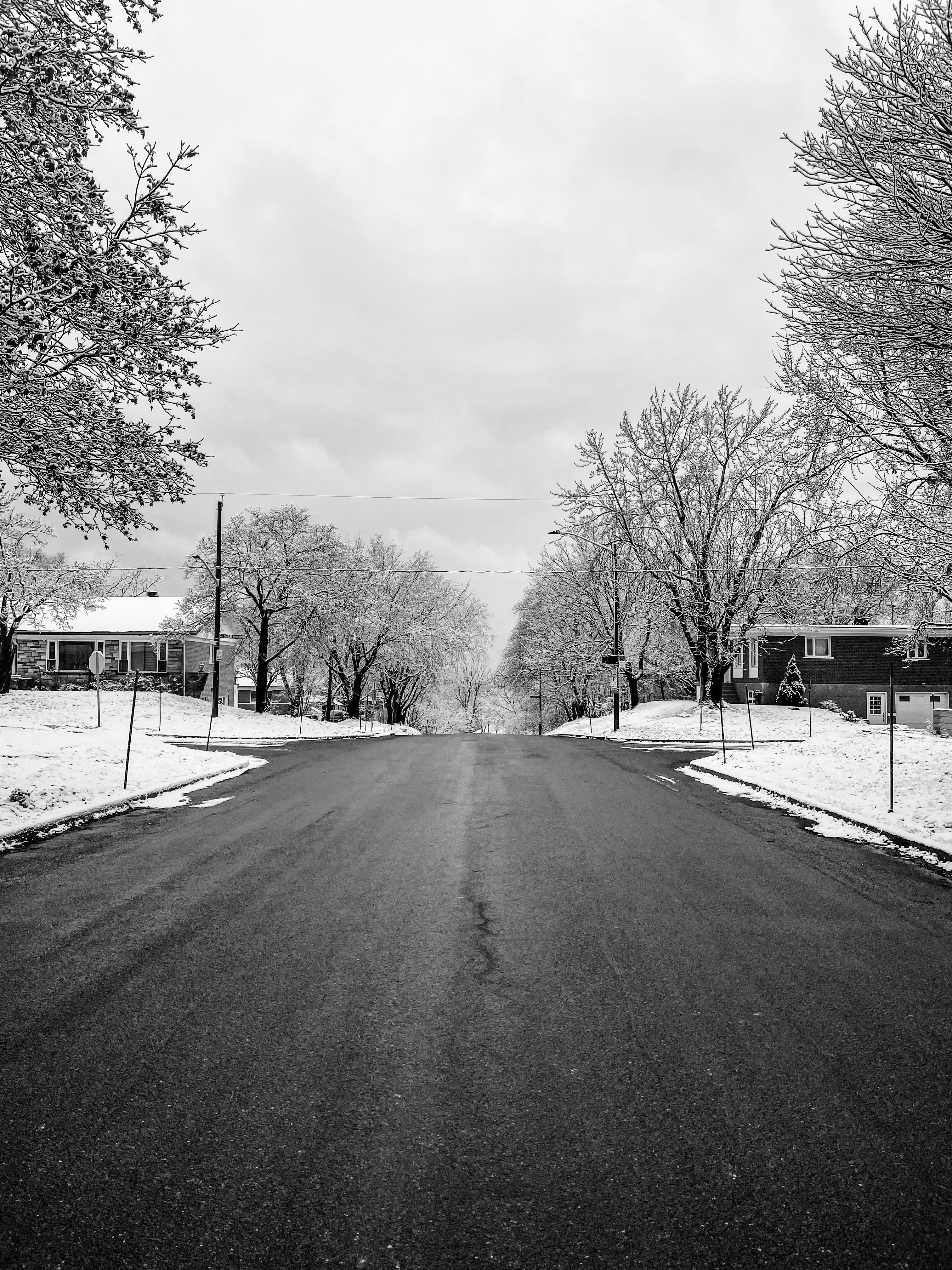 Empty Road in Village in Winter · Free Stock Photo