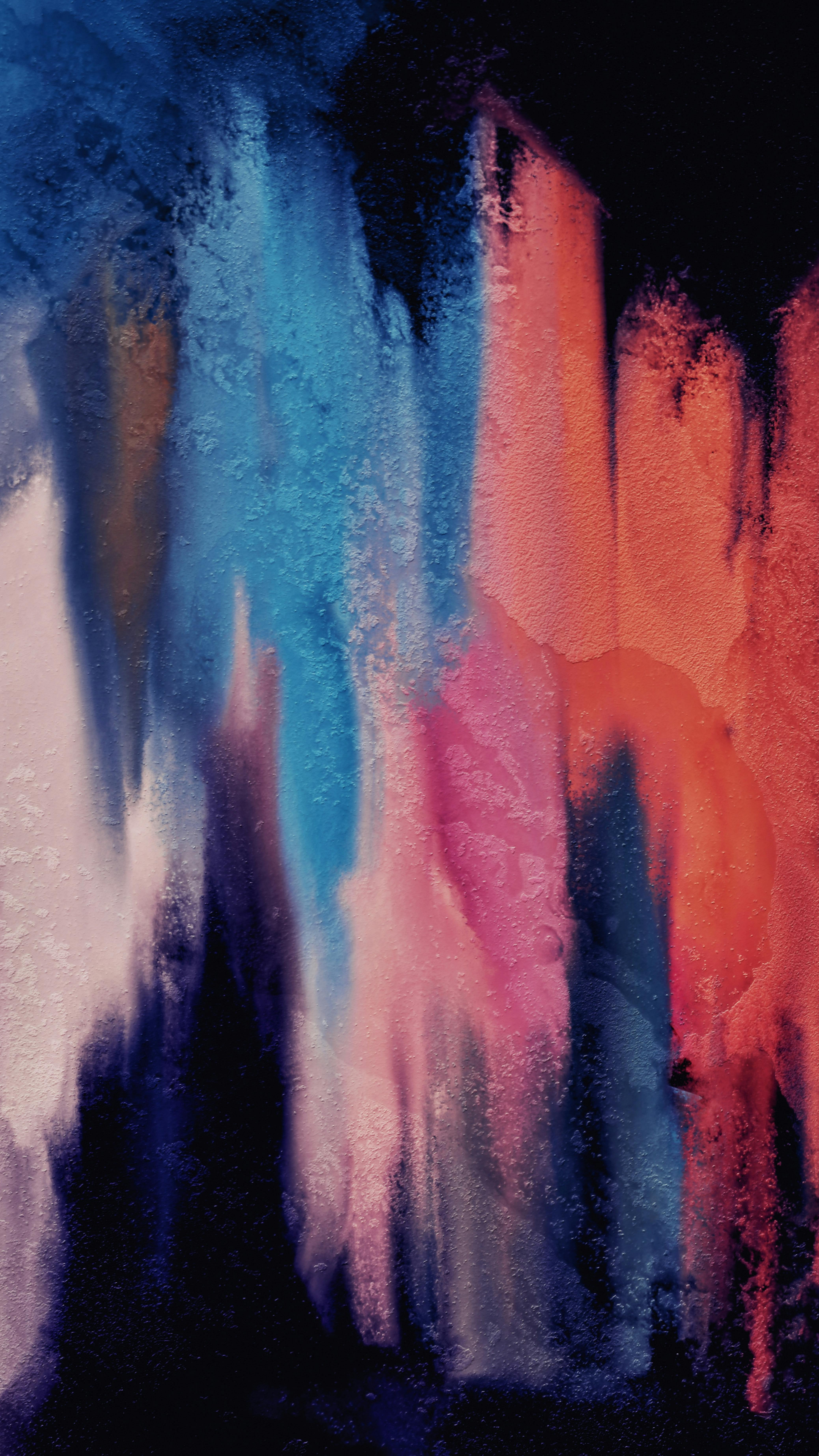 An abstract painting with blue, pink and red colors · Free Stock Photo