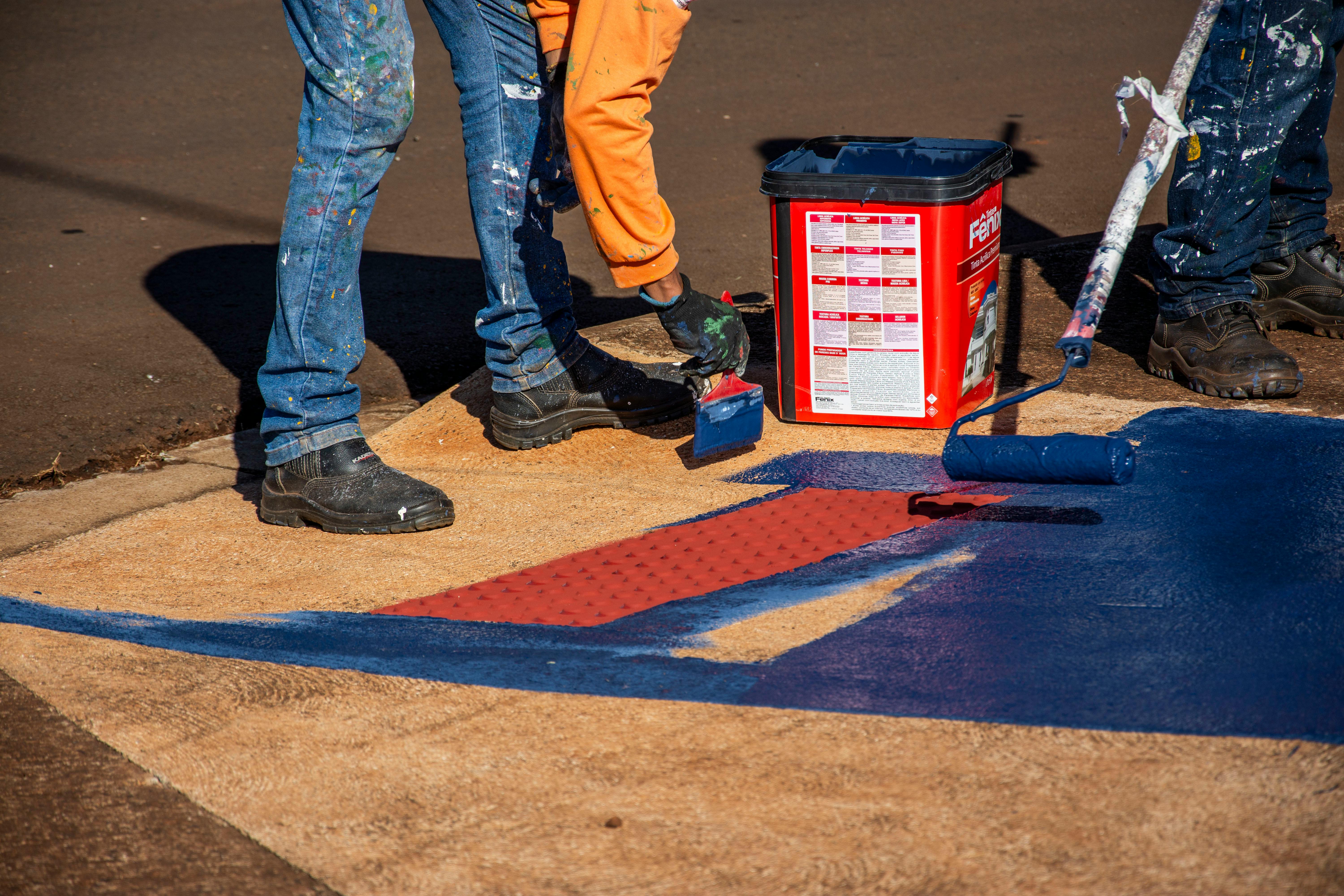 Men Painting Pavement · Free Stock Photo