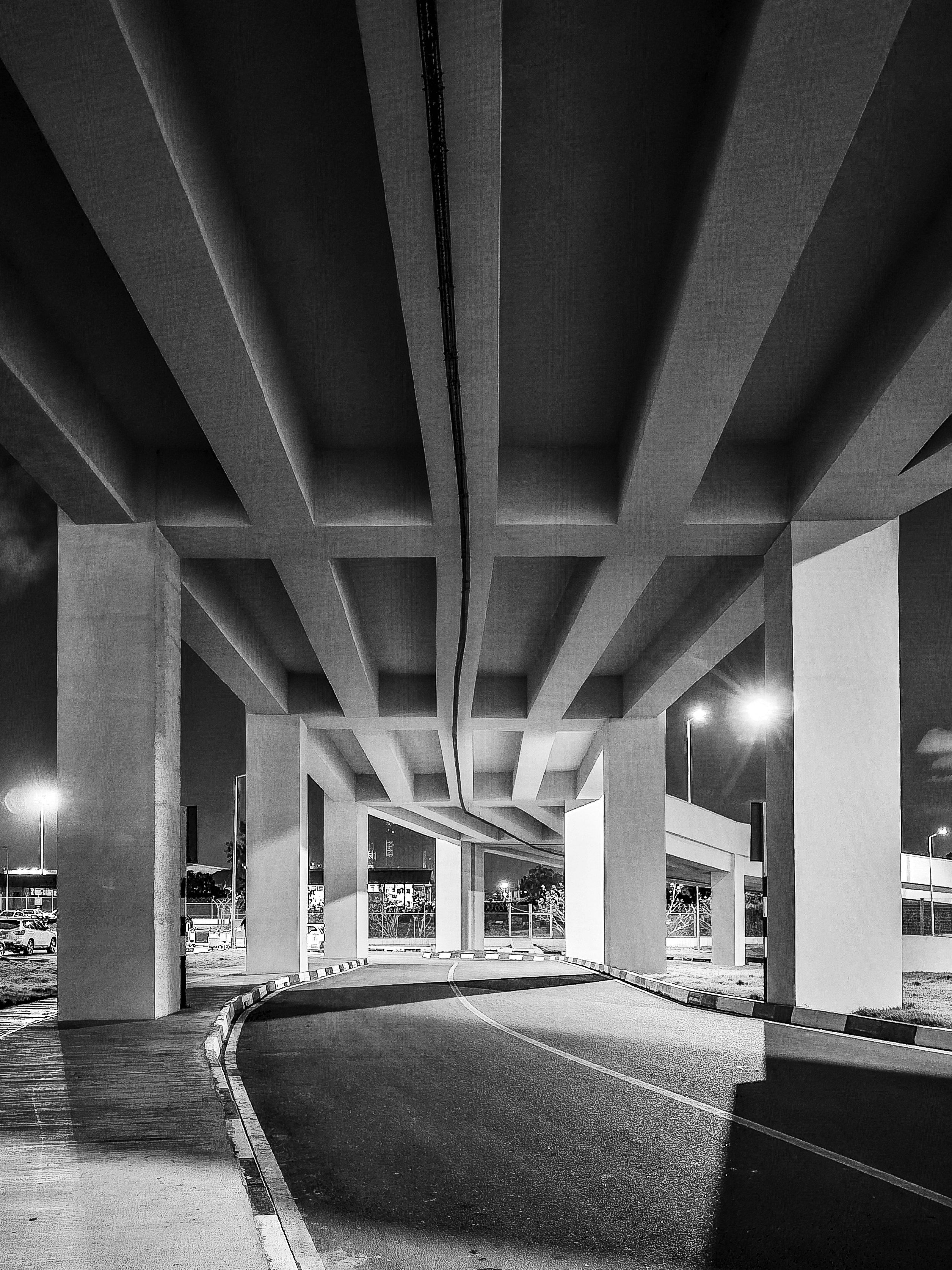 Empty Road Under Overpass in City · Free Stock Photo