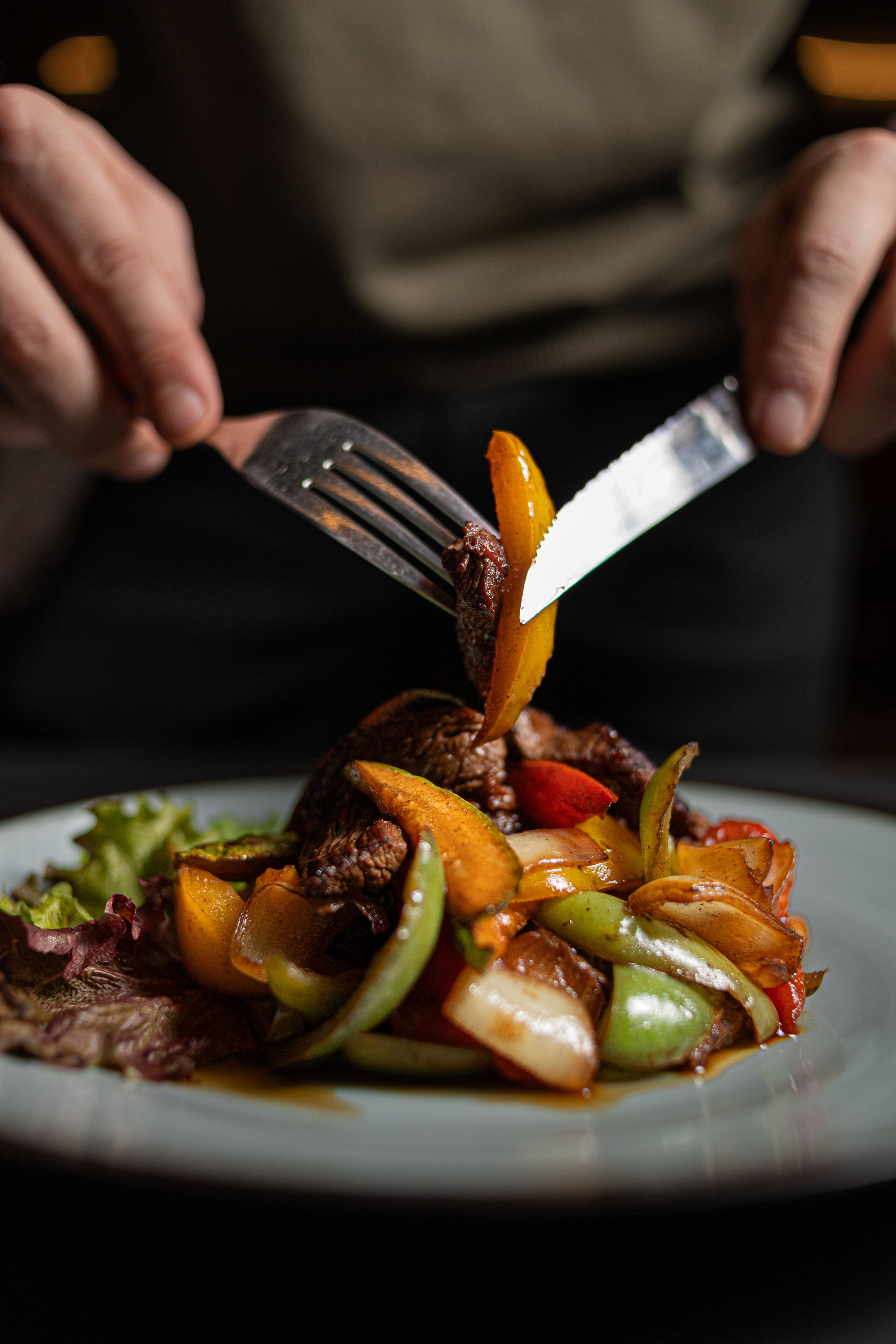 Close-up of a Person Eating Dinner · Free Stock Photo