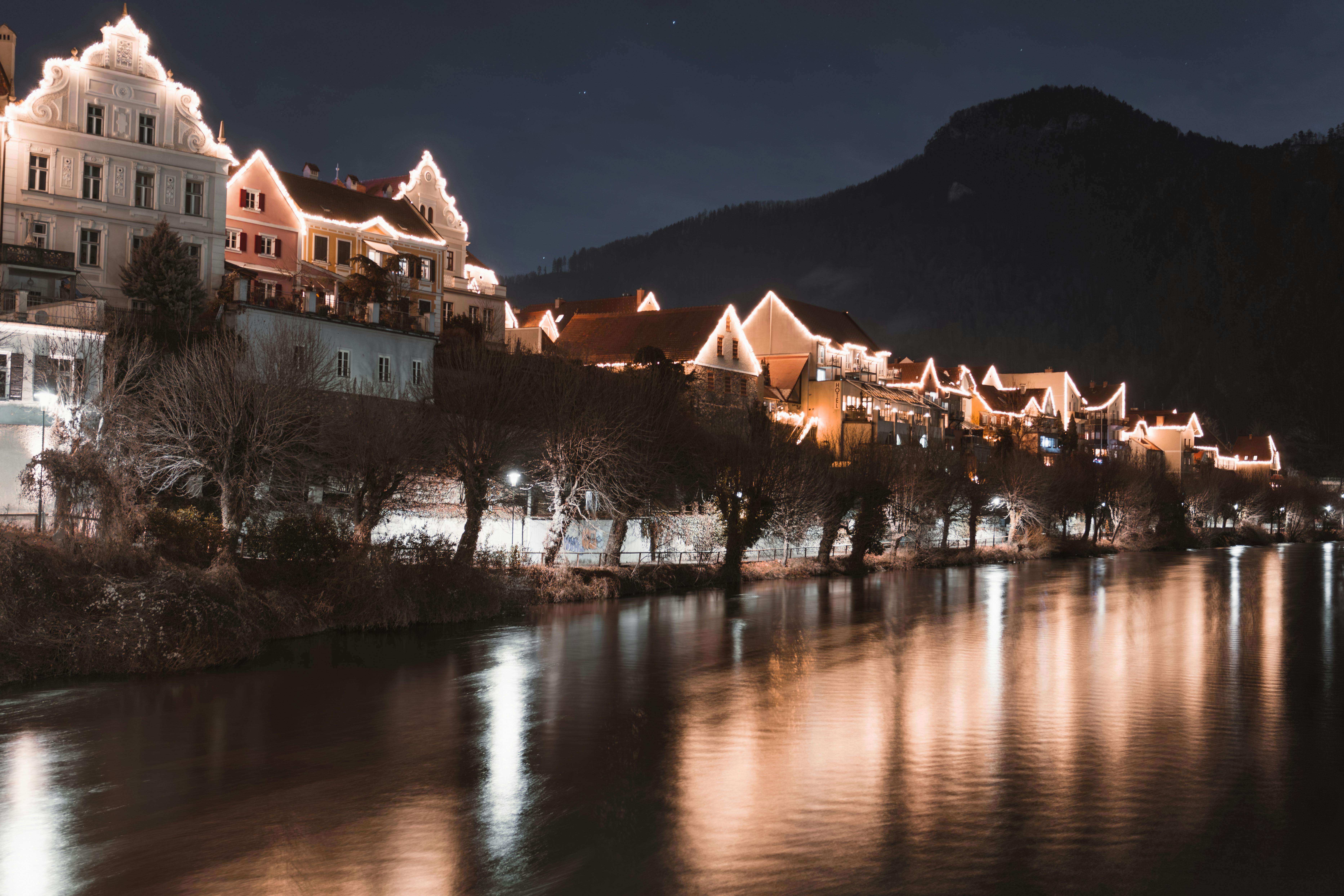 Tranquil Riverside Night · Free Stock Photo