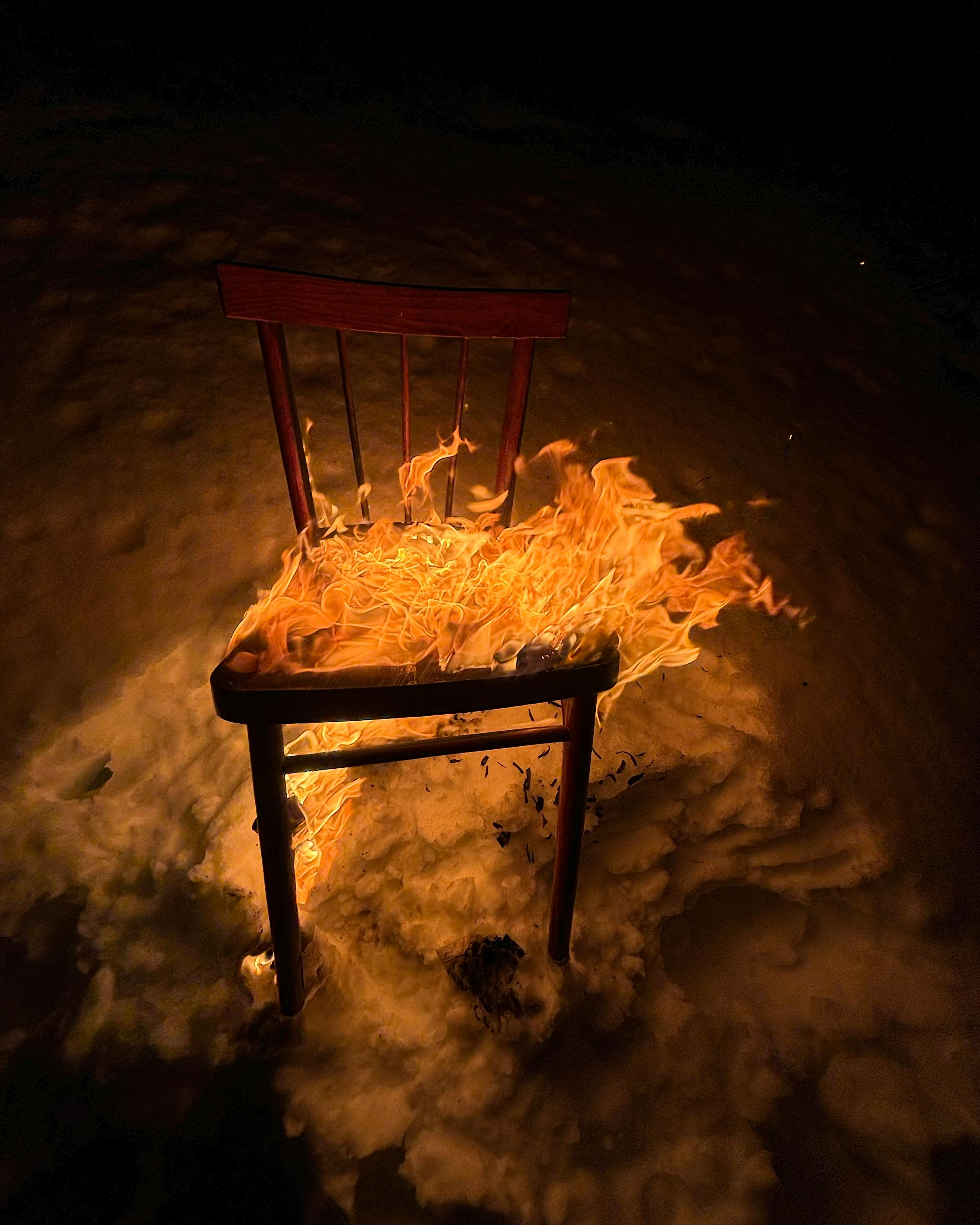 A Burning Wooden Chair · Free Stock Photo