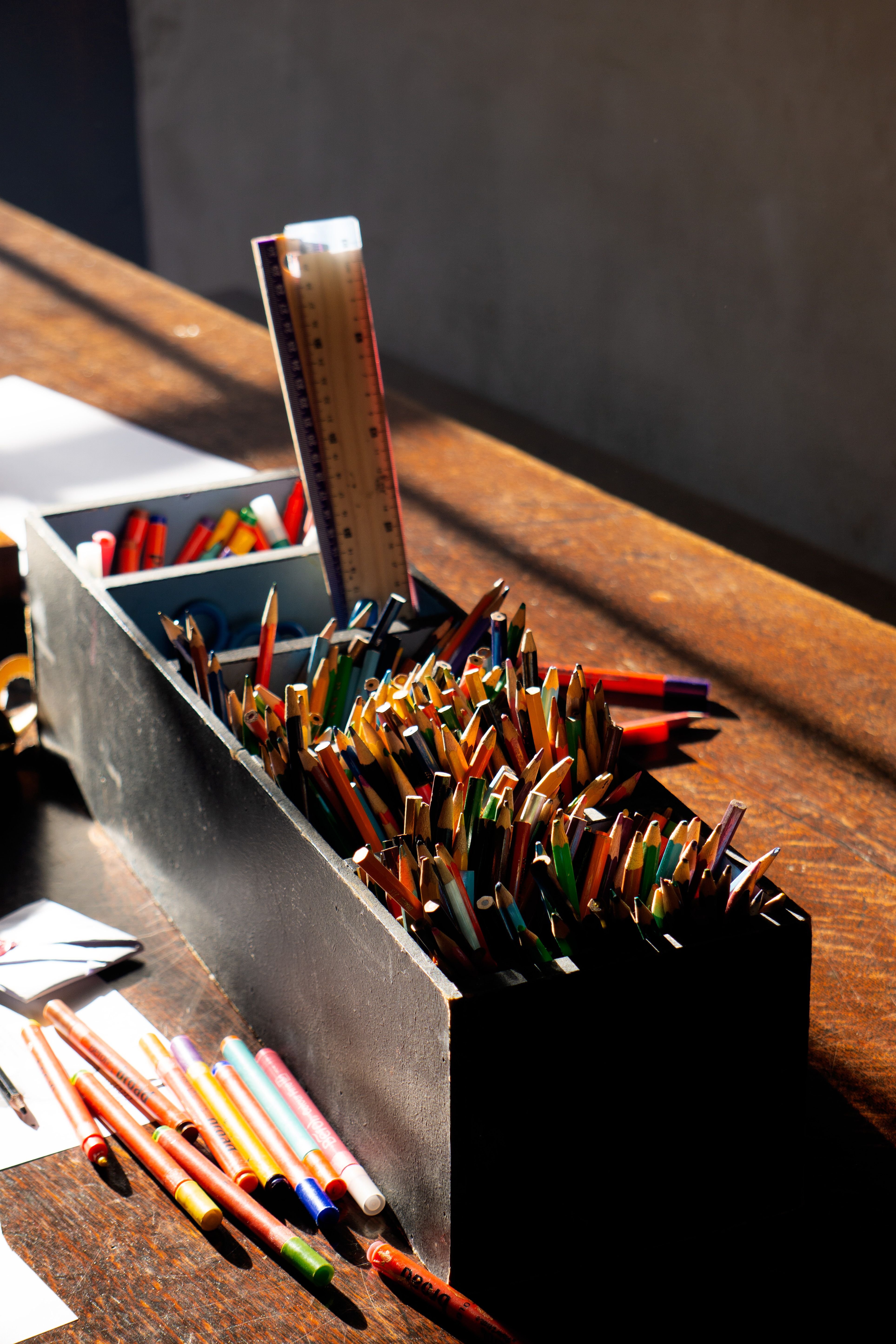 Pens in a Box in Office · Free Stock Photo