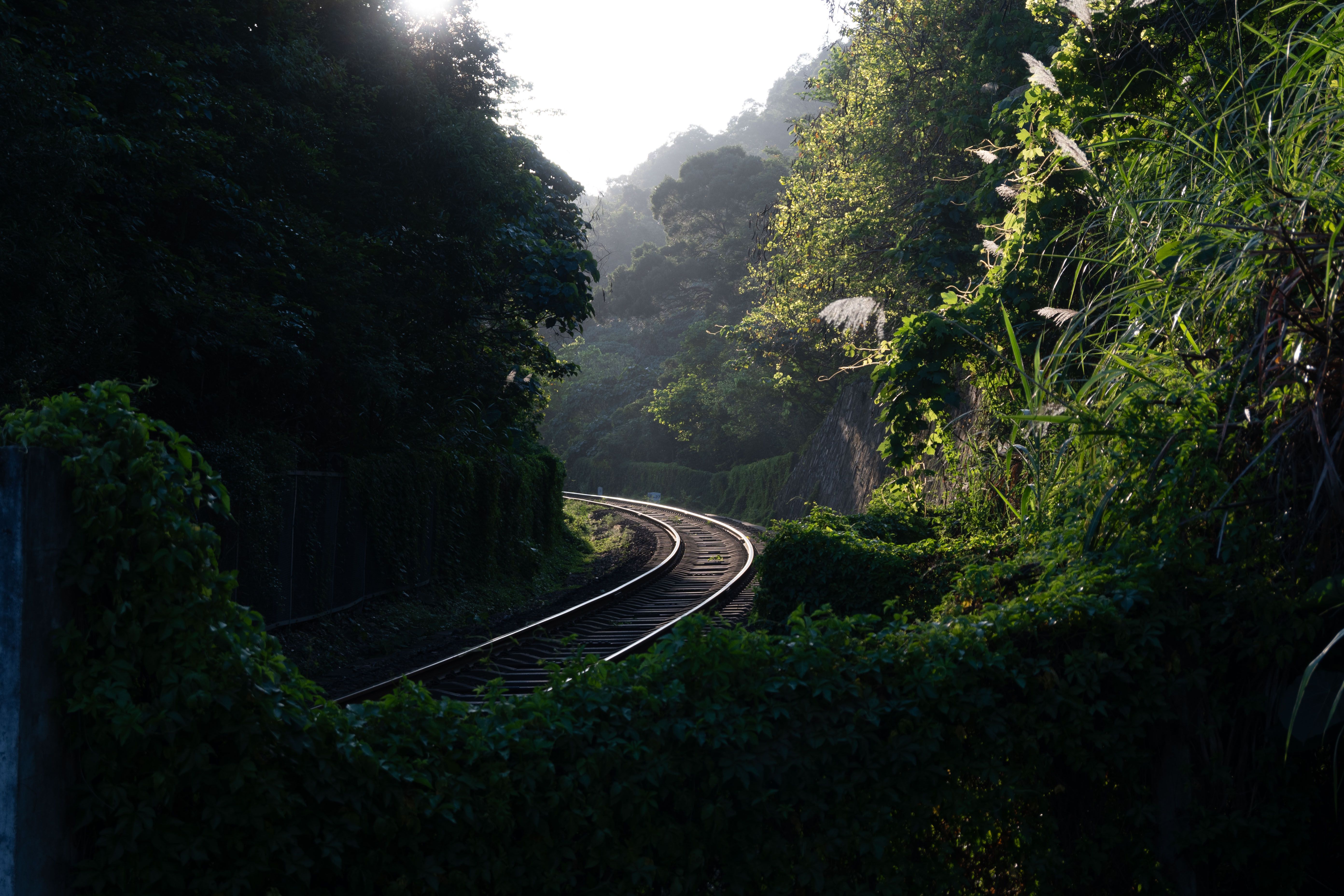Landscape with a Railroad Track · Free Stock Photo