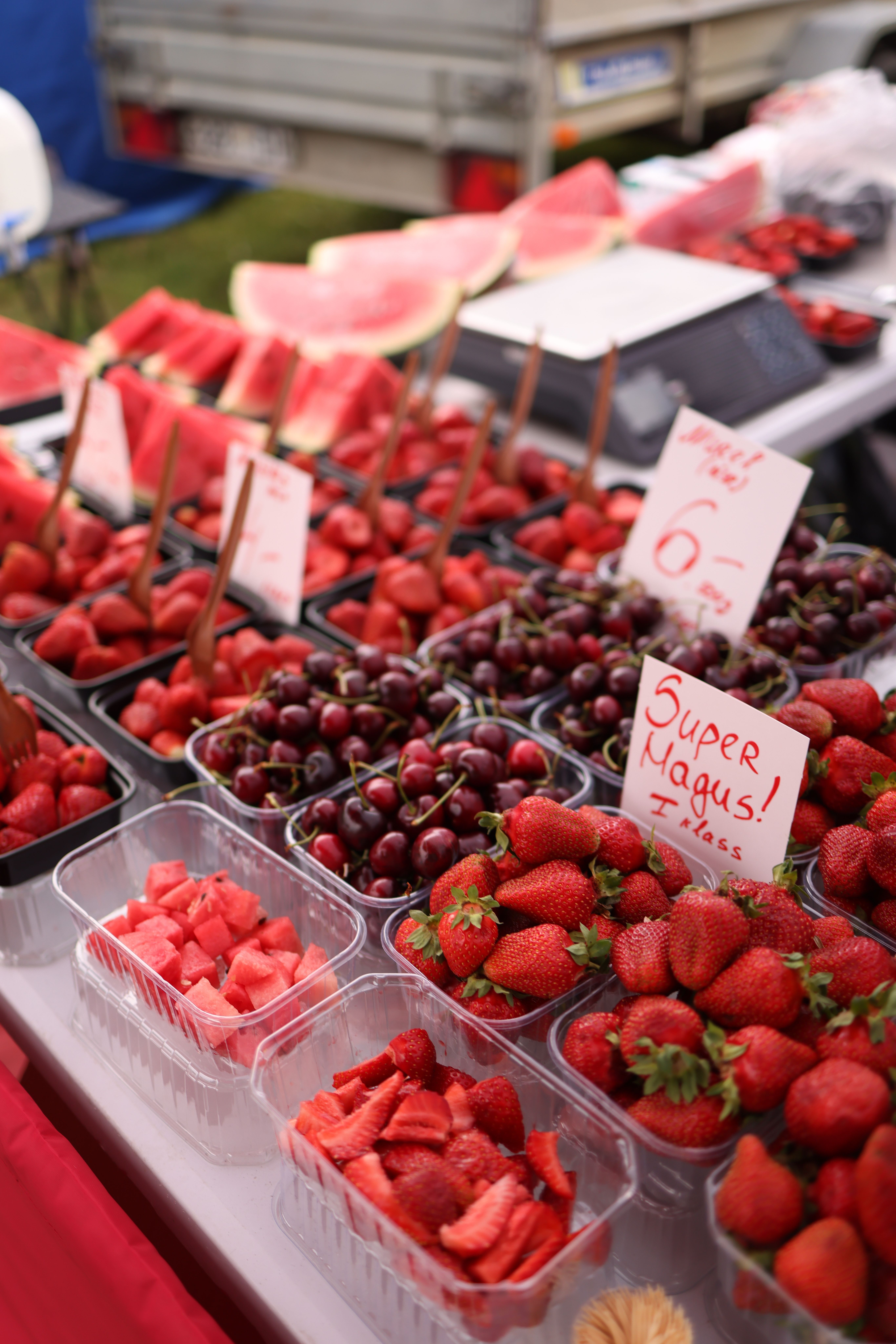 Fruits in Boxes on Stall at Market · Free Stock Photo